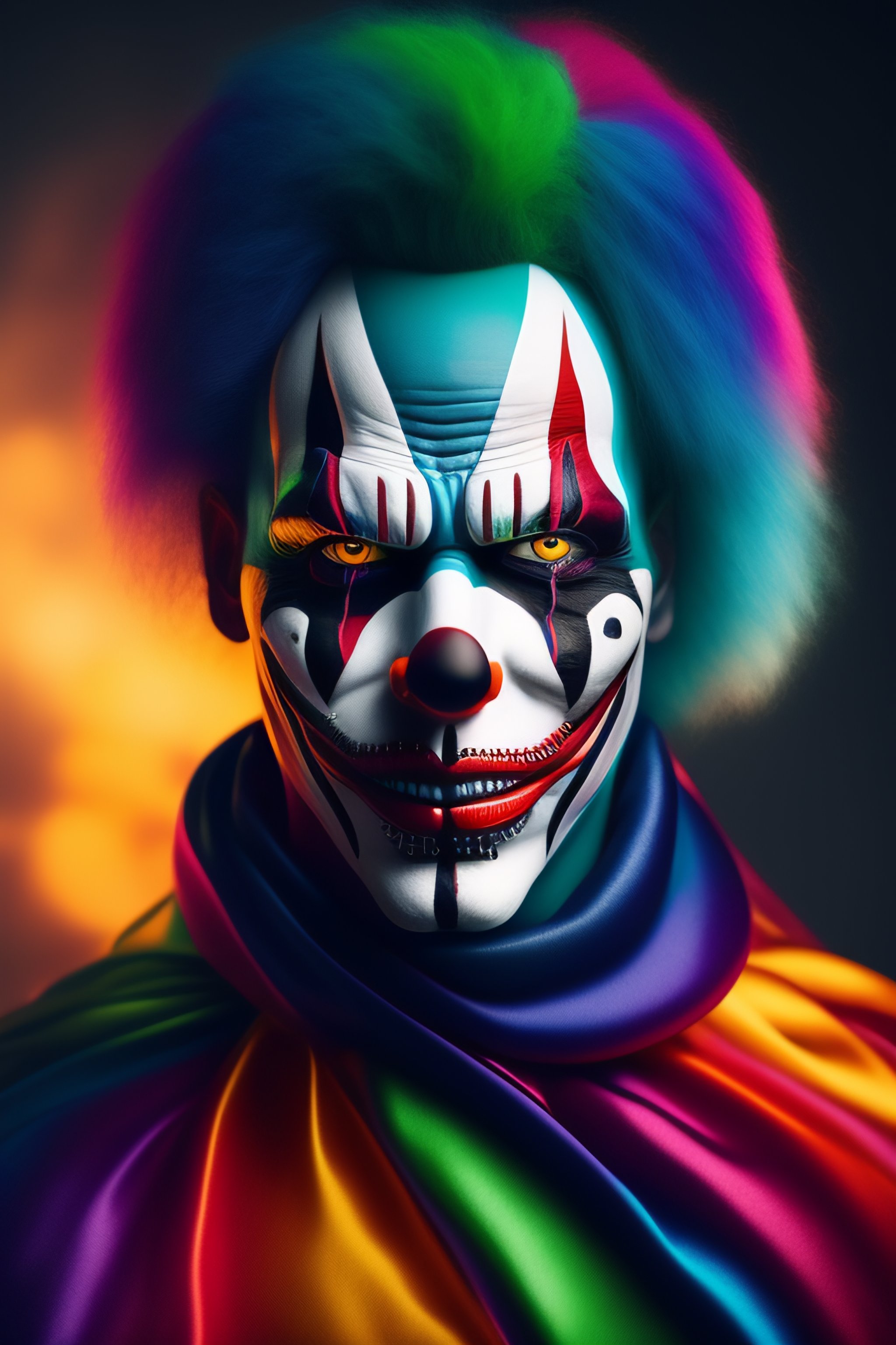 Lexica - Colorful portraits of a scary masked clown stunning wallpapers ...