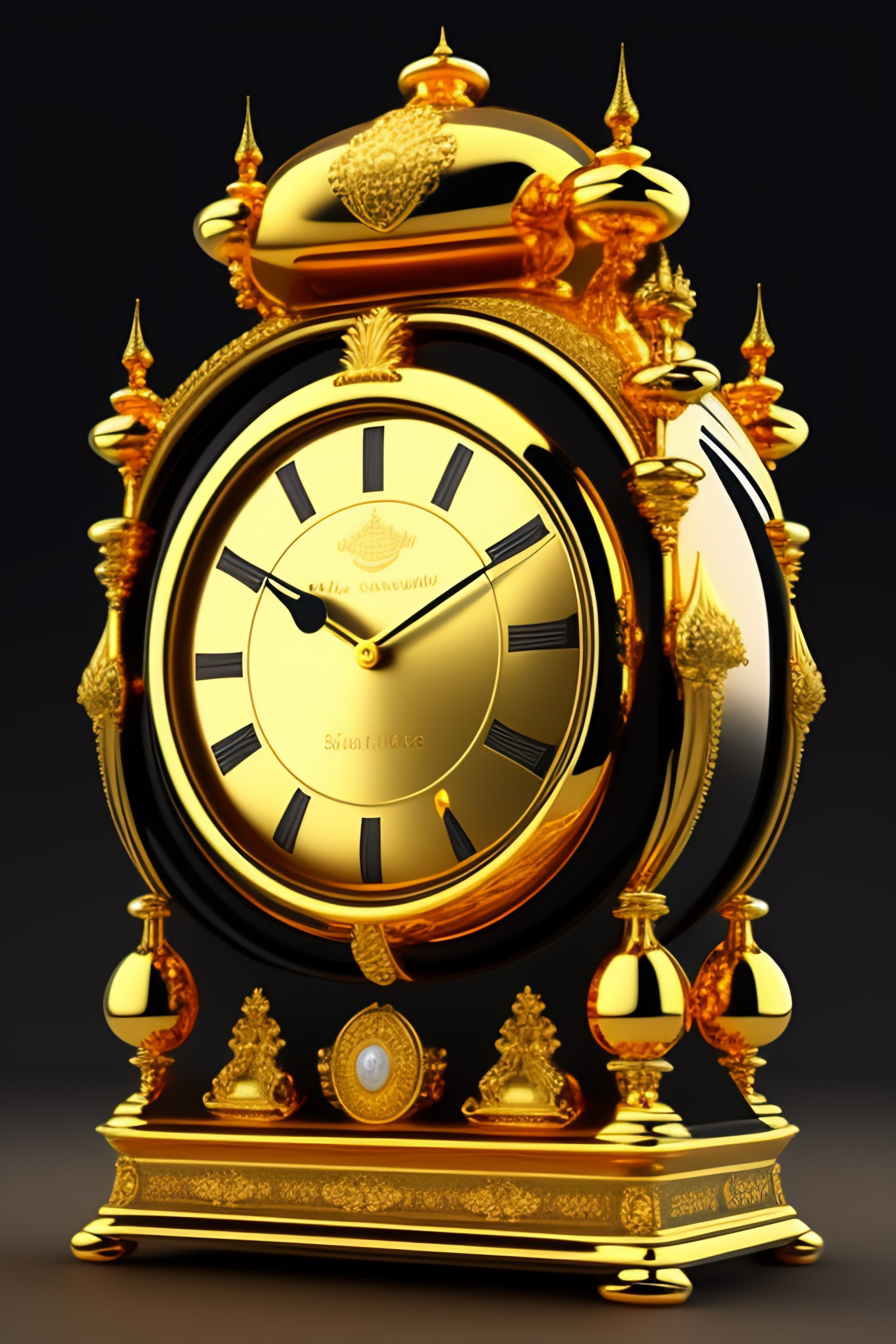 Lexica - 3d ancient clock shine gold