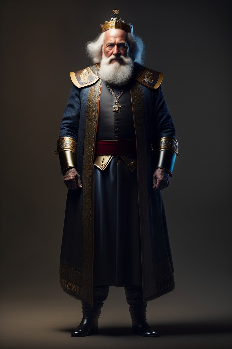 Lexica - King portrait photography, full body, black background, wise ...