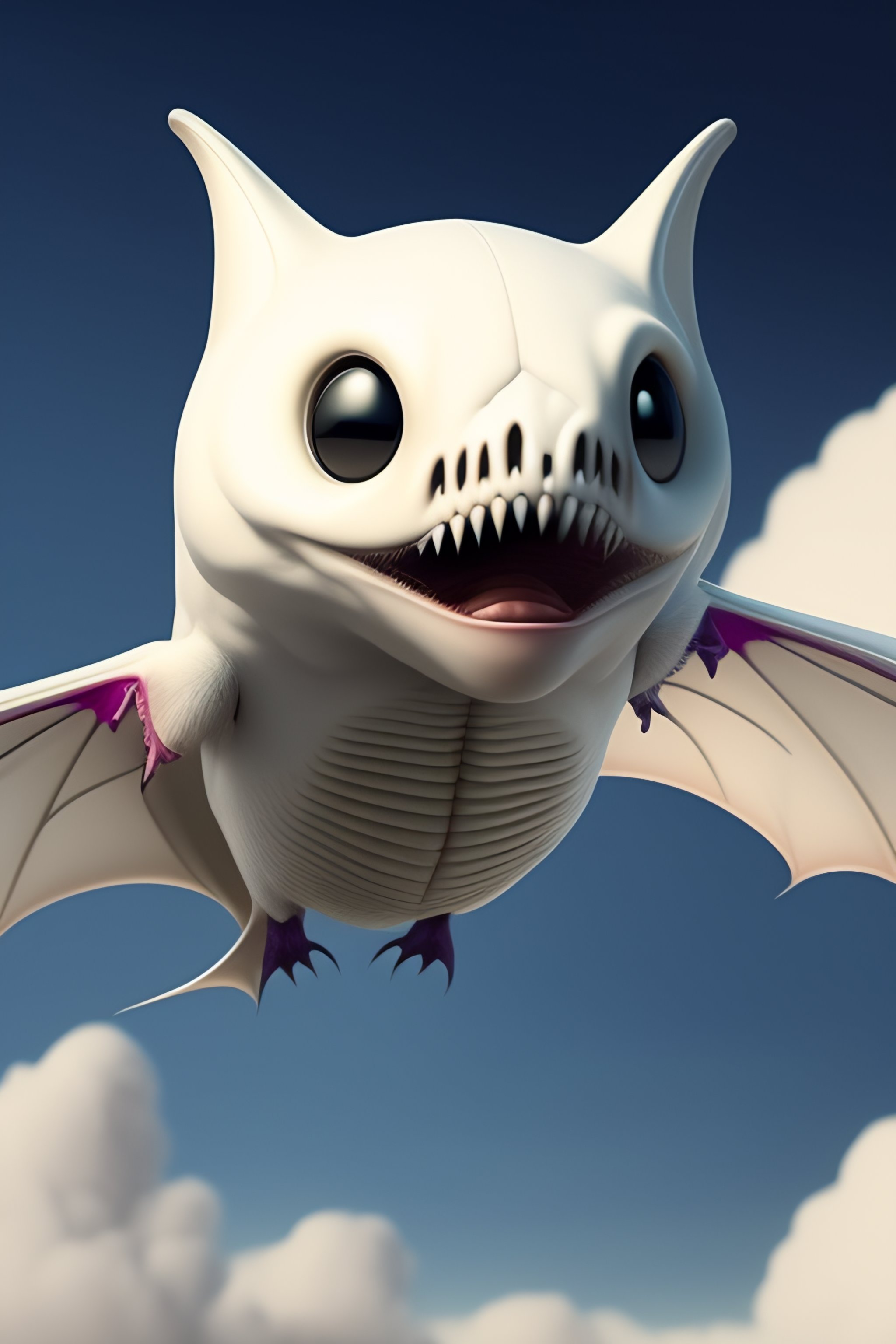 Lexica - Annoying white bat with a big head, weird body parts and looks ...