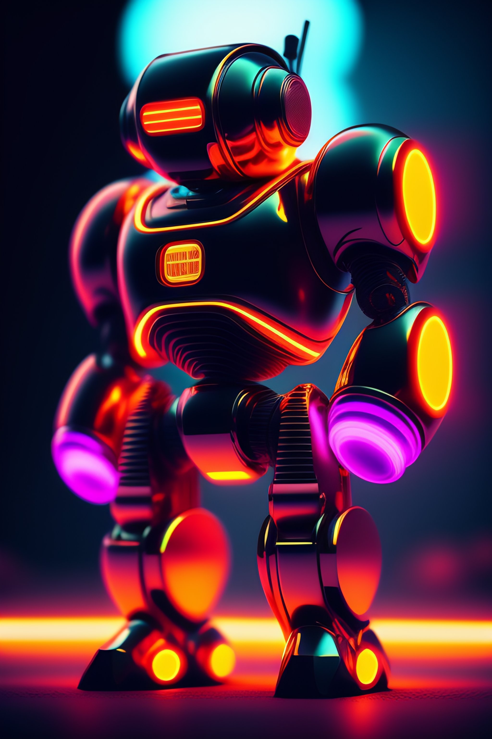 Lexica - 8k ultra realistic, high definition , robot, neon light