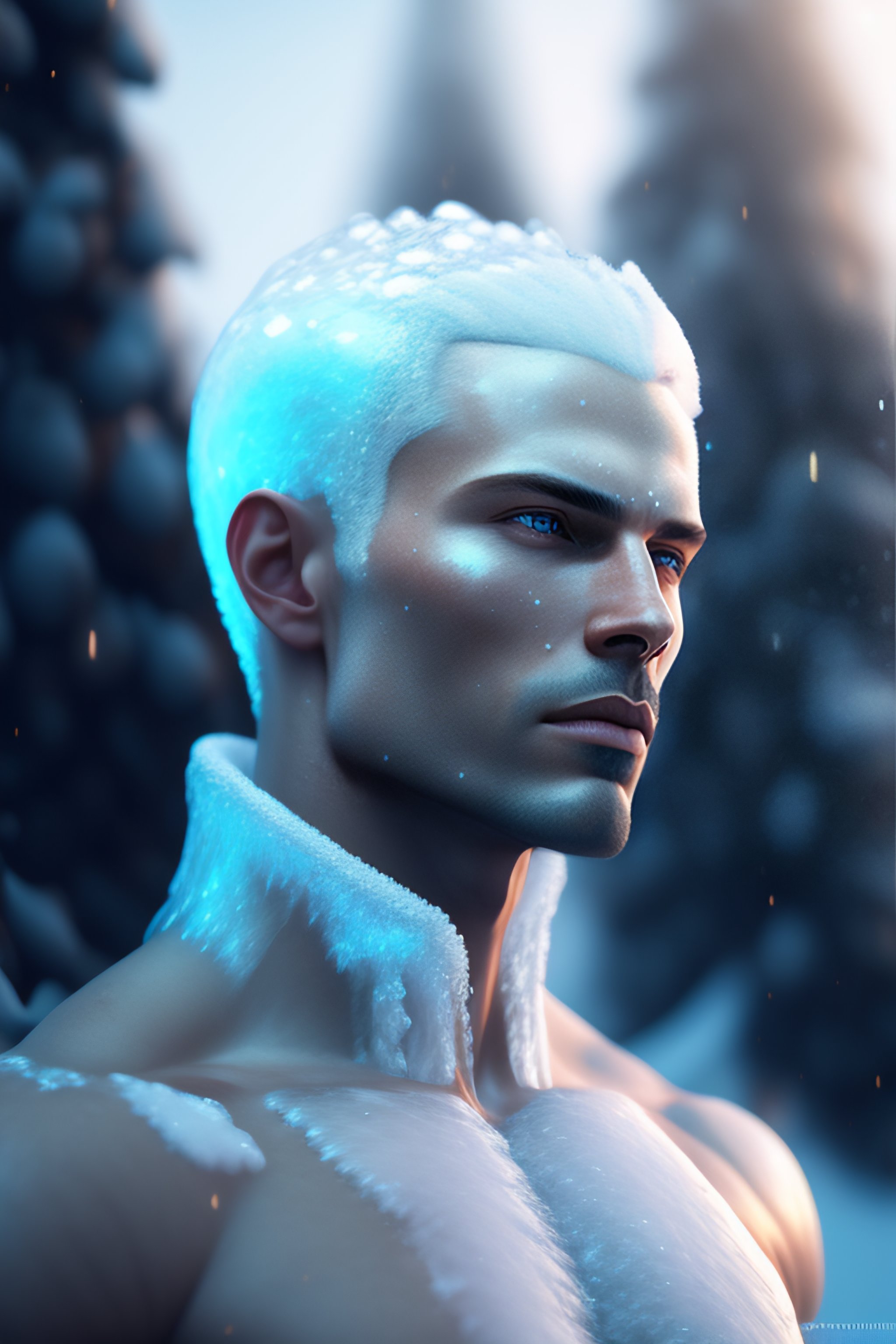 Lexica - The man made of ice, au naturel, hyper detailed, digital art ...