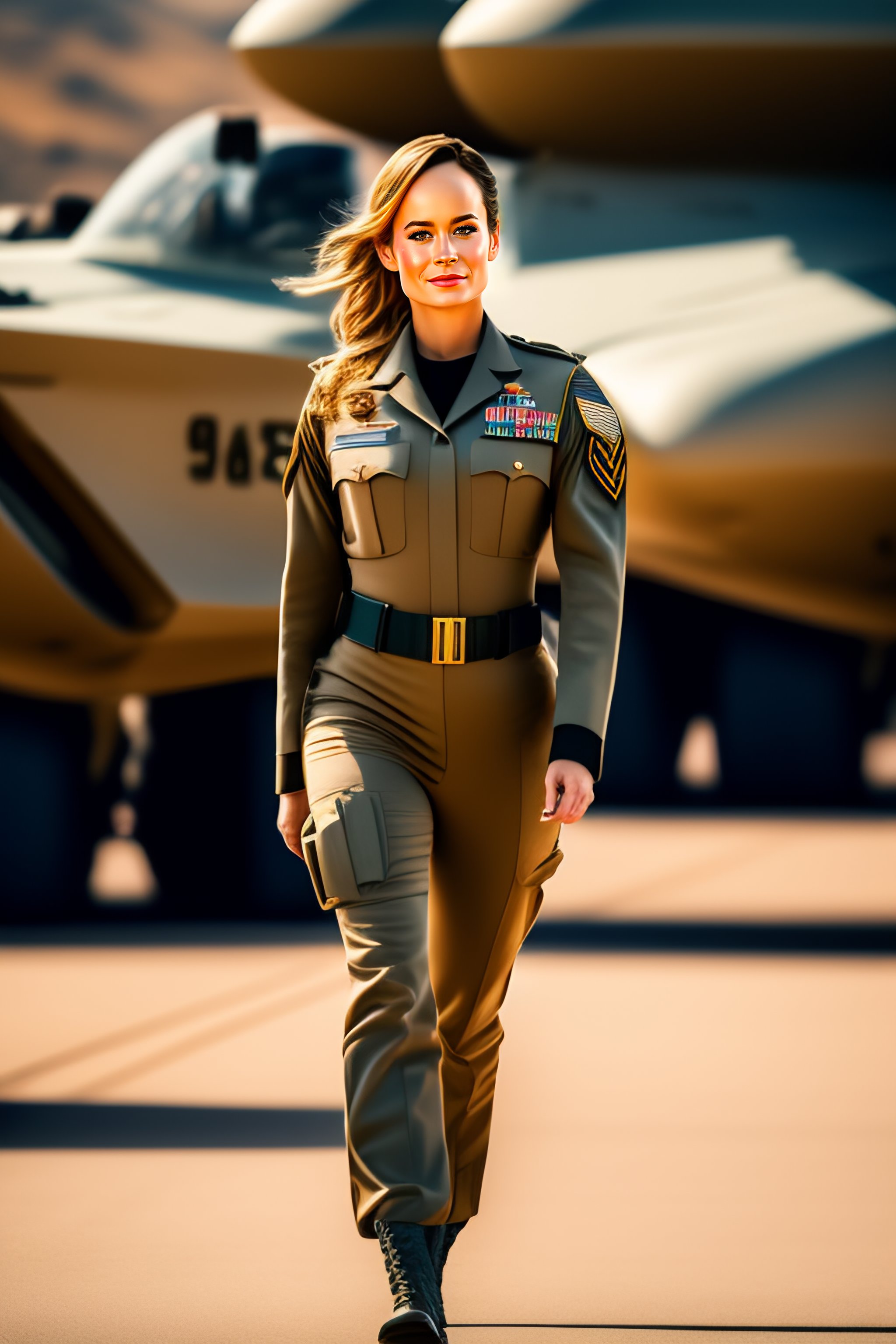 Lexica - Brie Larson as a female military officer, realistic detailed ...