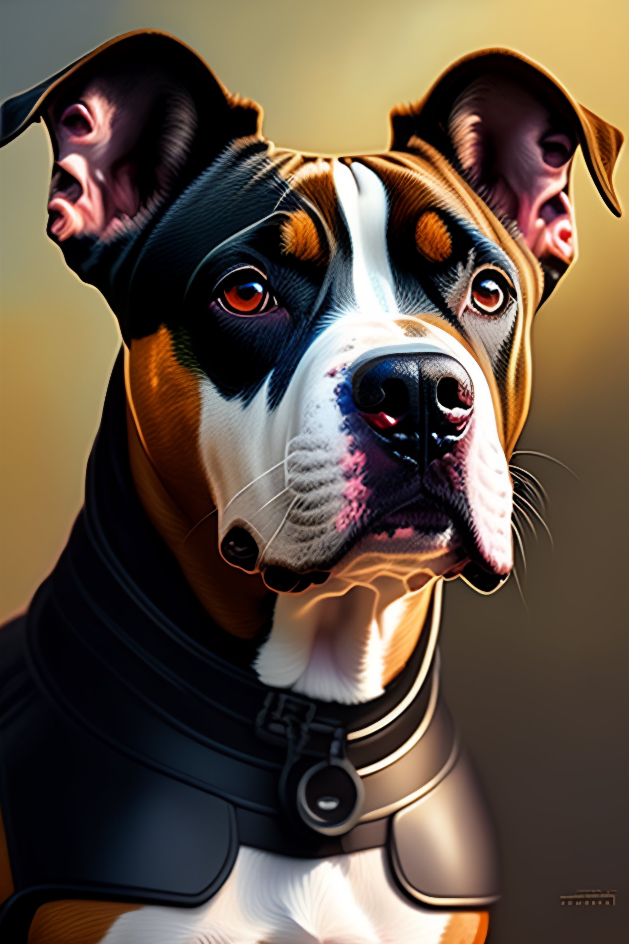 Lexica - A Staffordshire Bull Terrier Dog as the doomslayer, realistic ...
