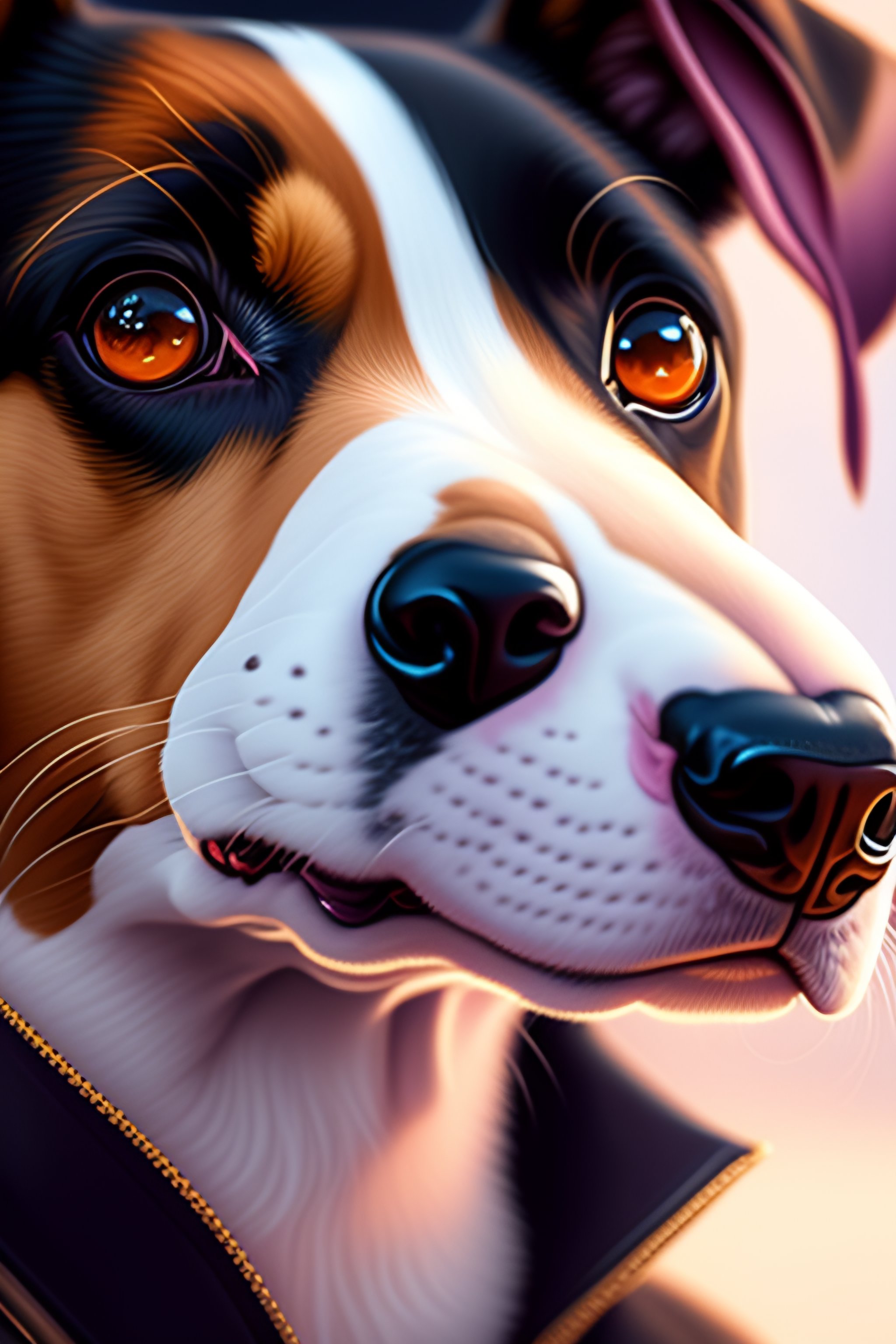 Lexica - Close-up ,a portrait of dog, art by lois van baarle and loish ...