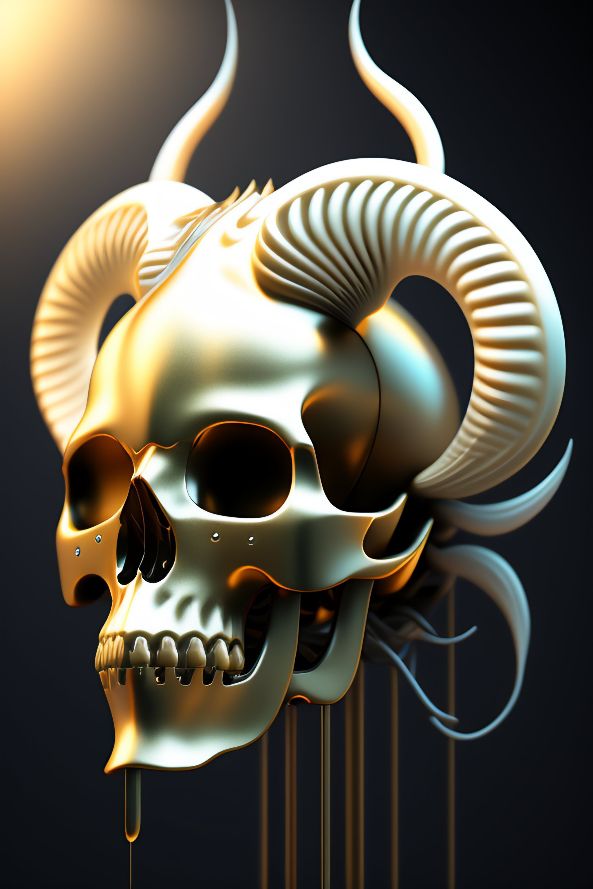 Lexica - God skull face close-up portrait ram skull. hard surface ...