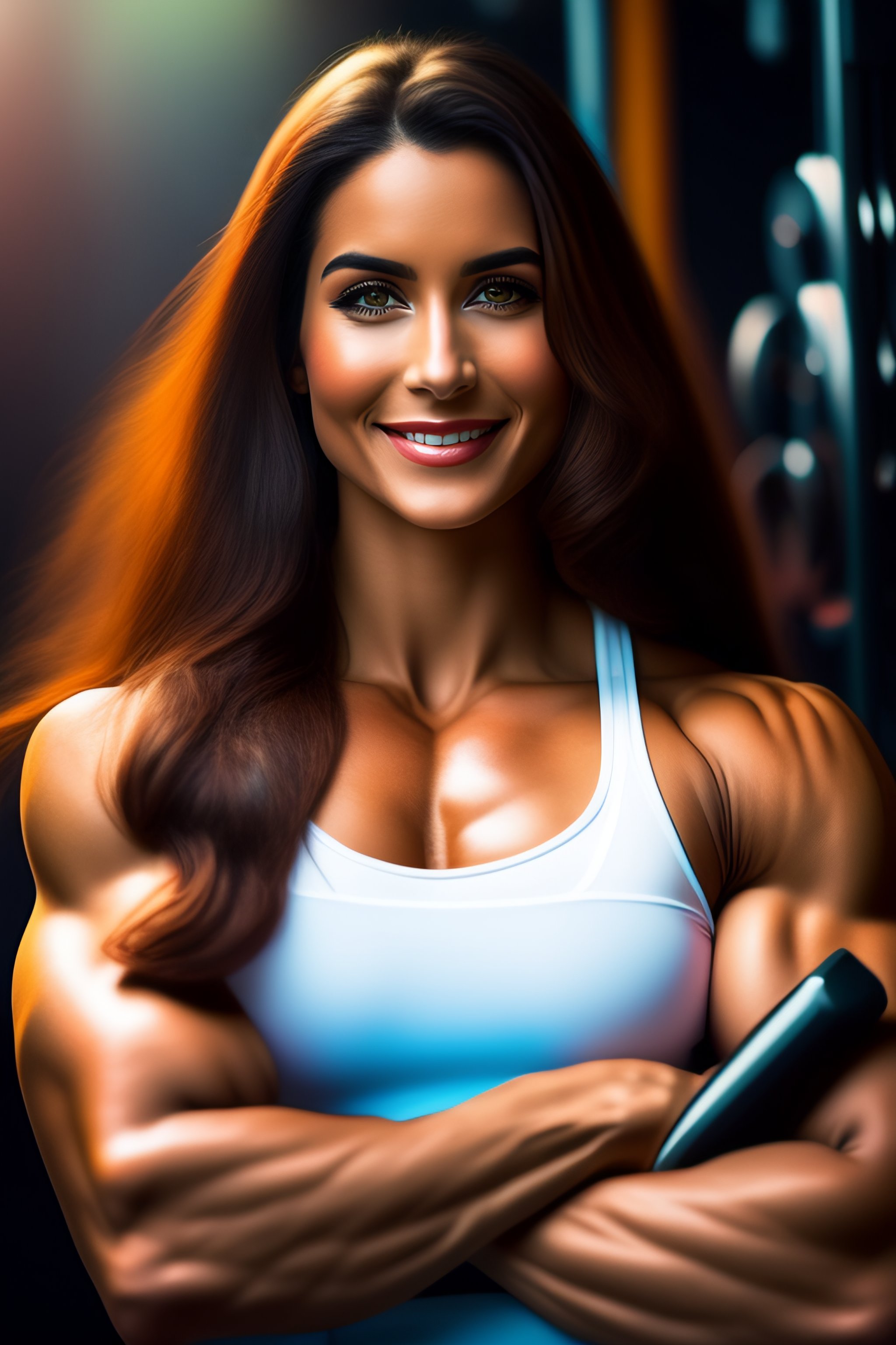 Lexica - Girl with very big arms