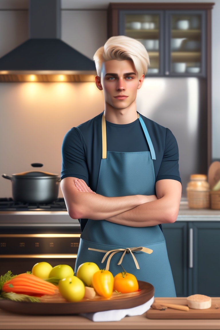 Lexica - A boy with short blond hair, emo, realistic, 8 k resolution ...