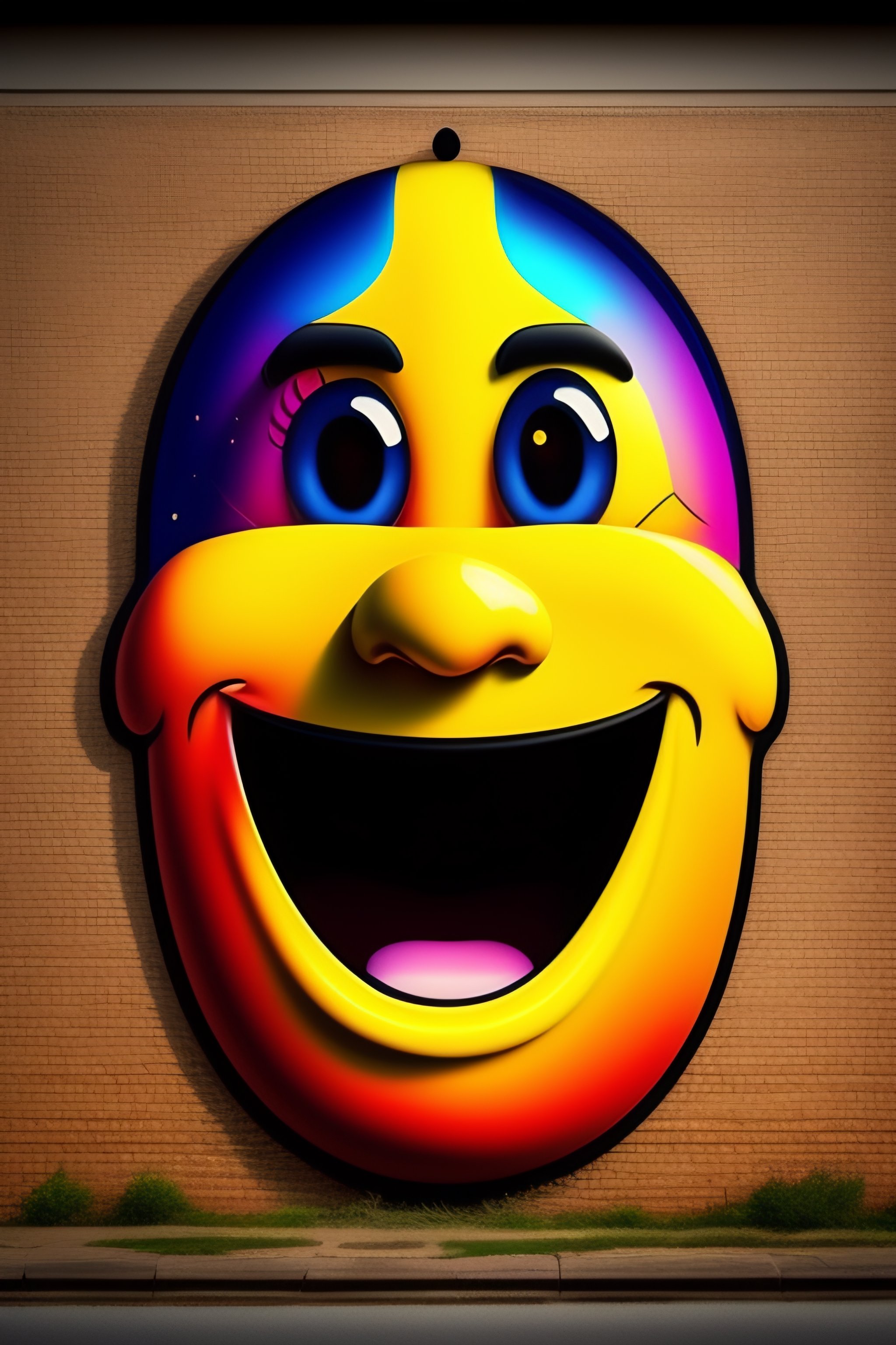 Lexica - Emoji zany face graffiti 2d