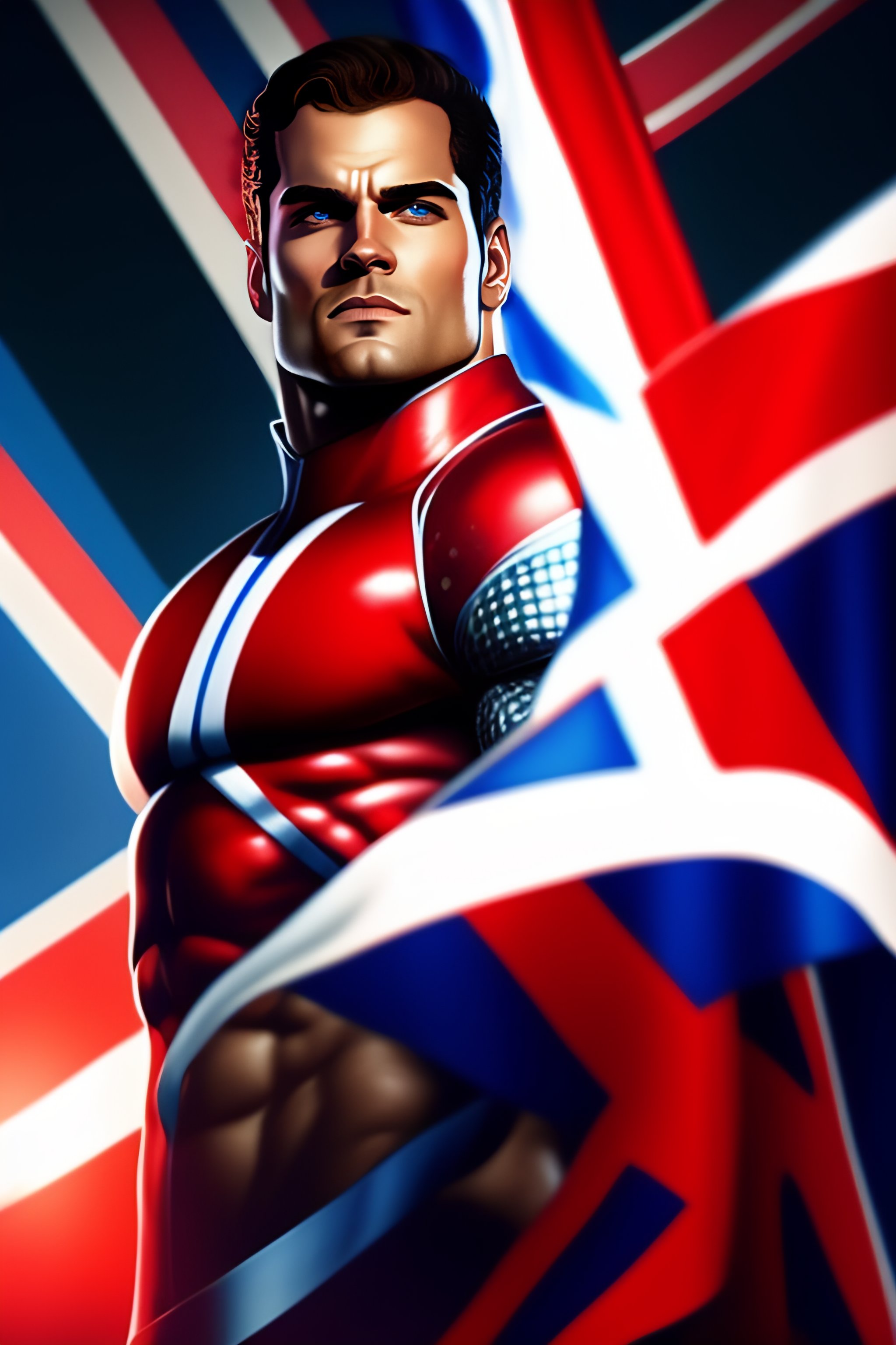 Lexica - Epic comic book cover, Henry Cavill as masculine handsome ...