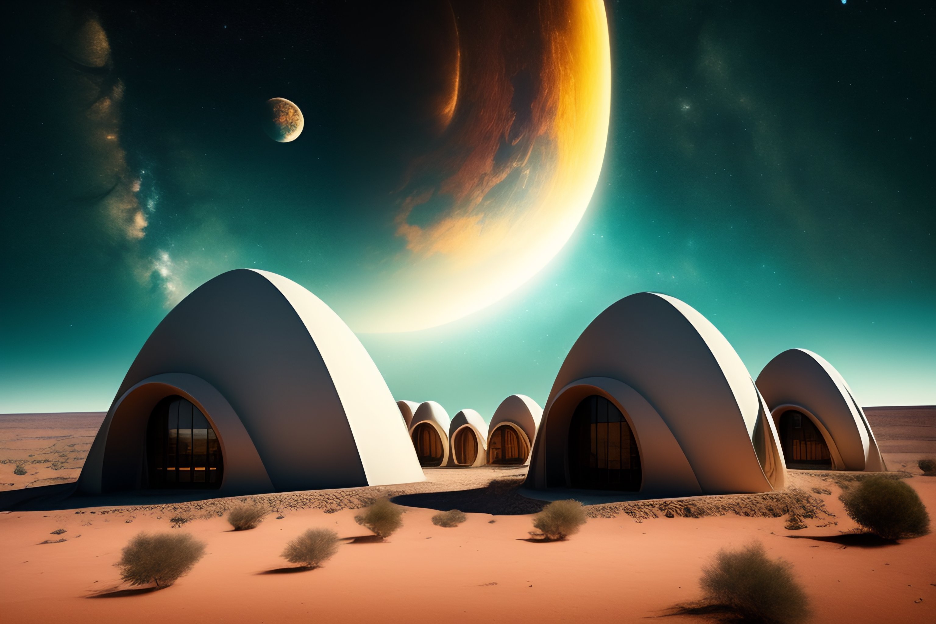 Lexica - Mzab valley buildings in space around stars and planets