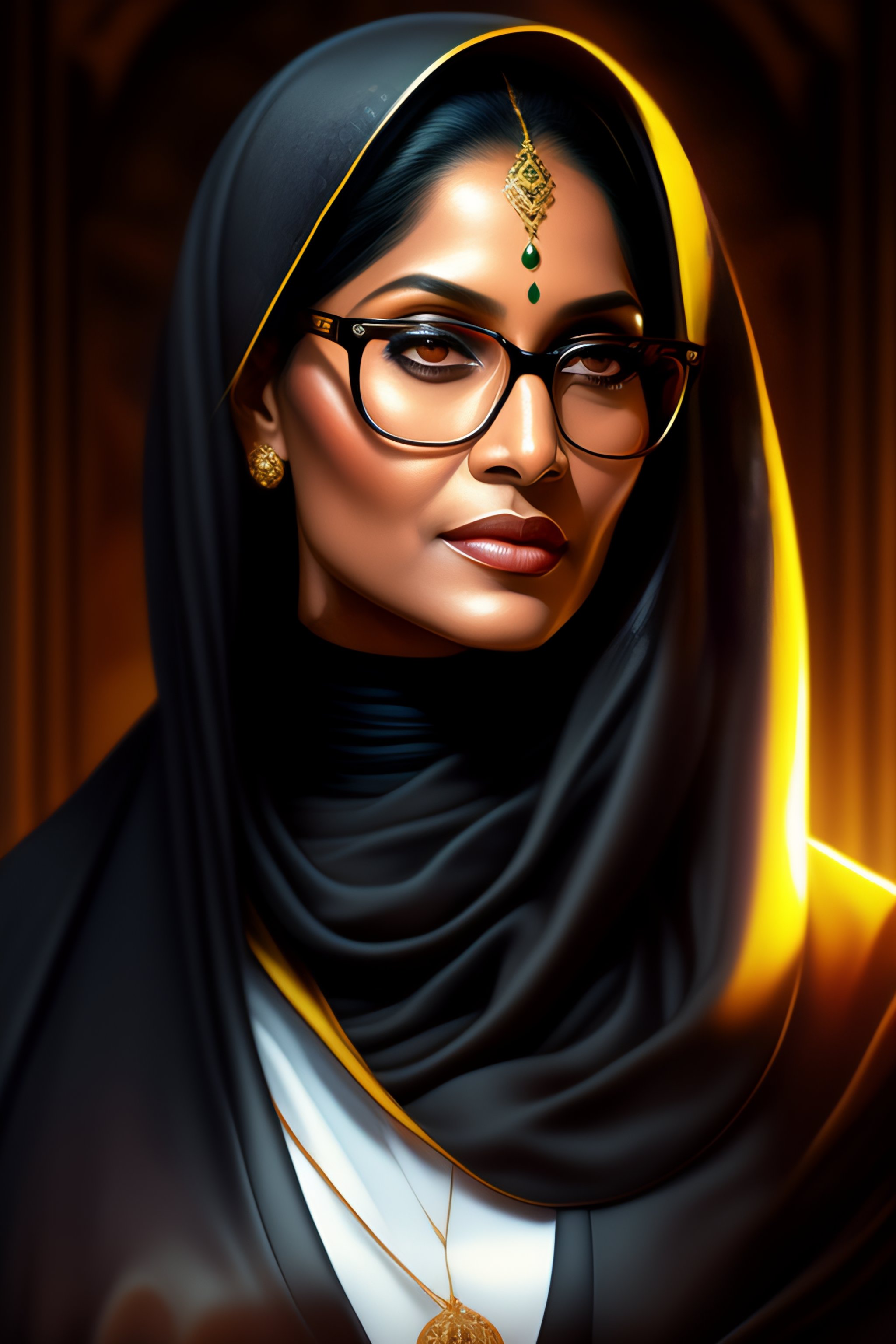 Lexica - Sheikh Hasina as Neo from Matrix, black sunglasses, realistic ...