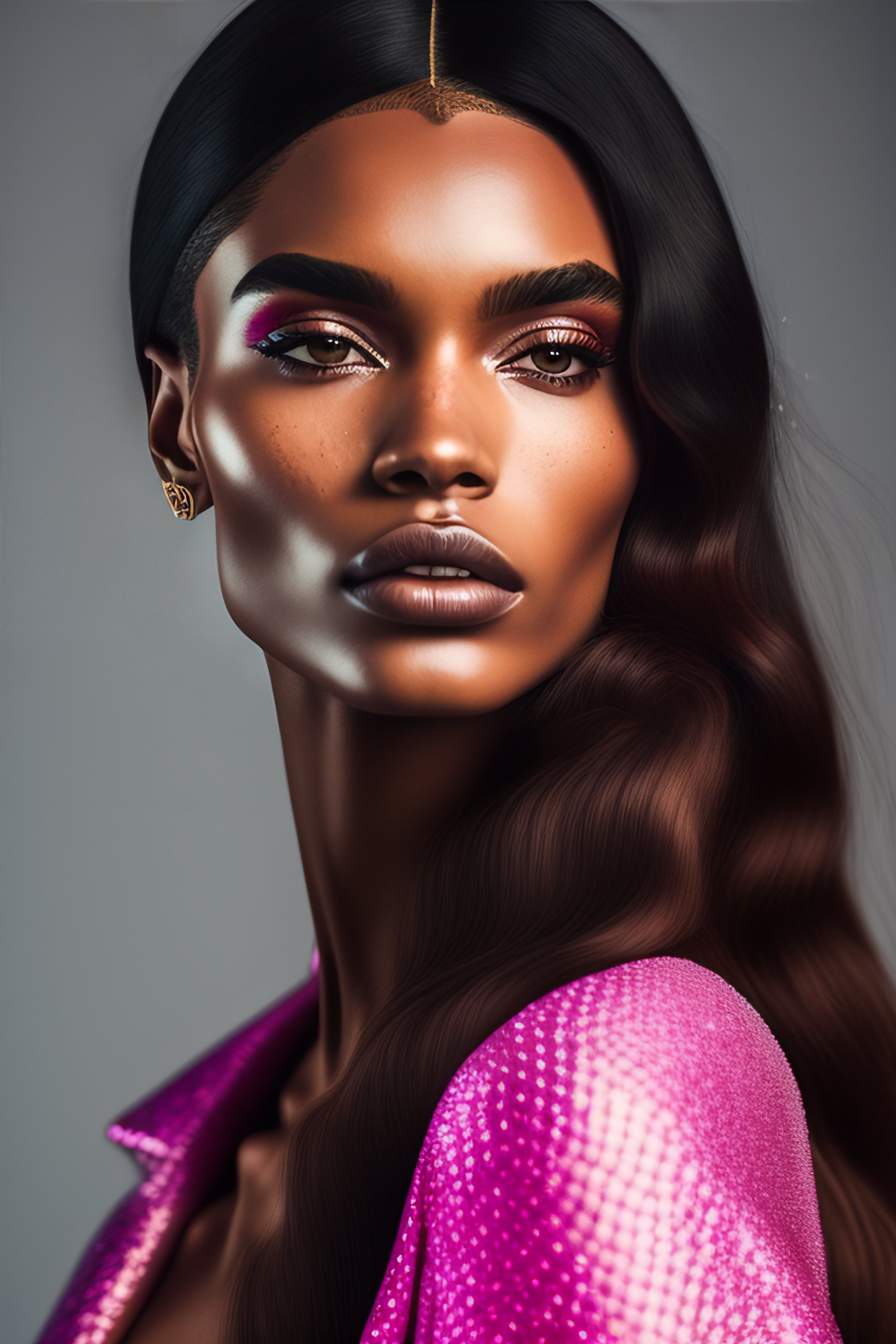 Lexica - A photo close-up of a beautiful long haired woman with light ...