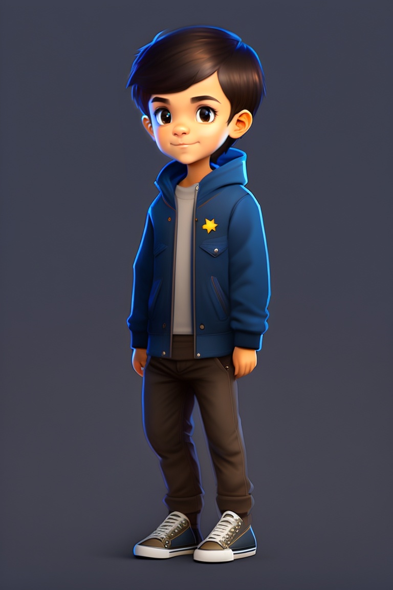 Lexica - Boy cartoon, full body, DARK EYES