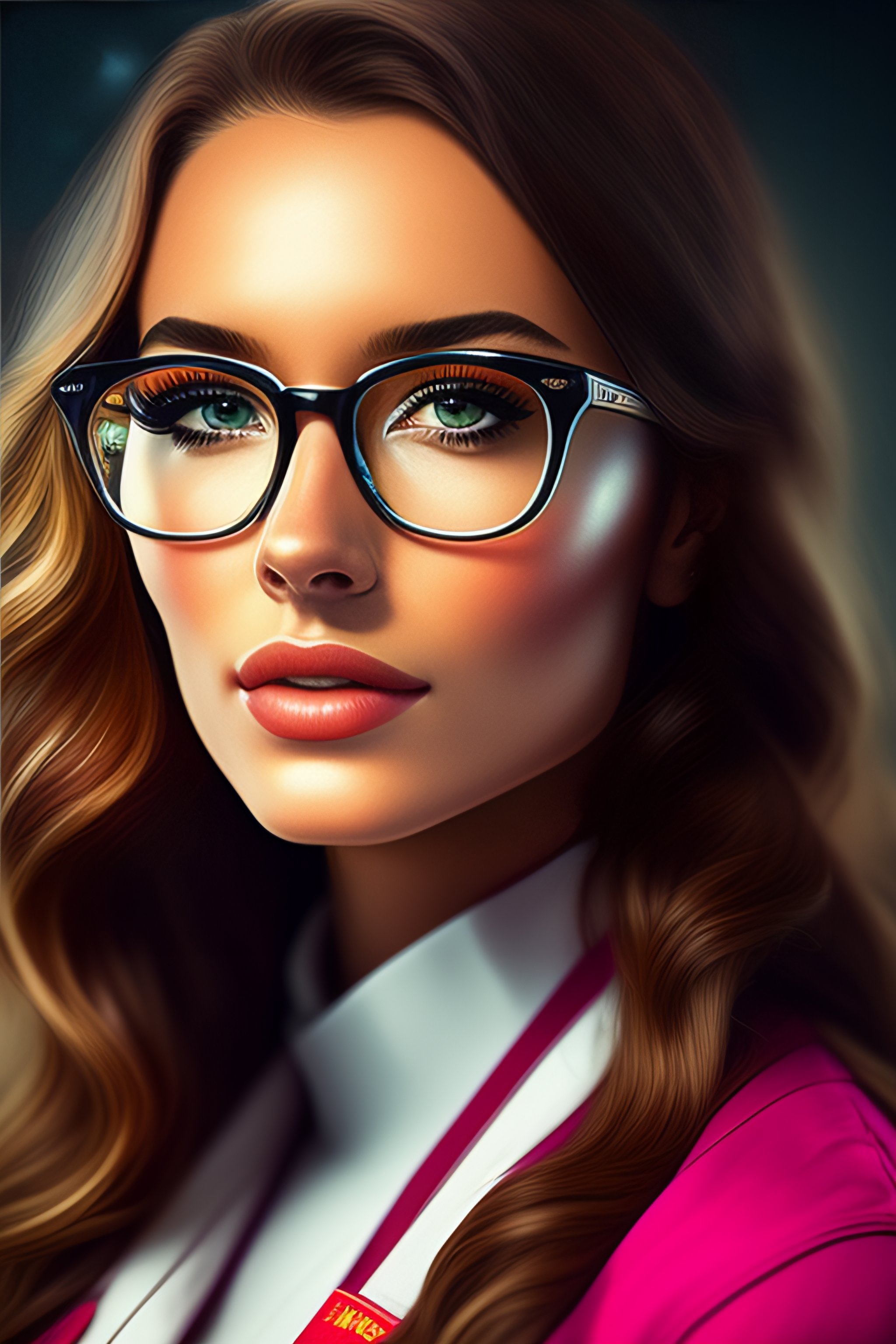 Lexica - Beautiful girl nerd