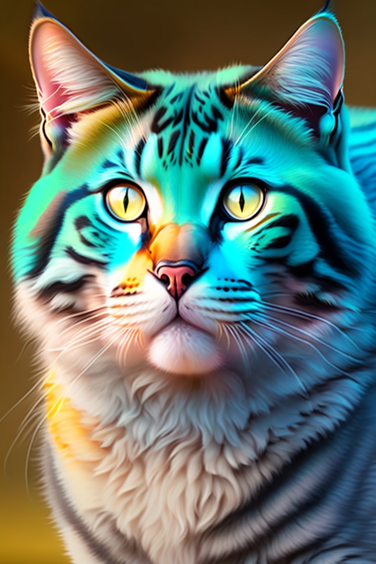 Lexica - A fat cat face, pastoral colour background, ultra realistic ...
