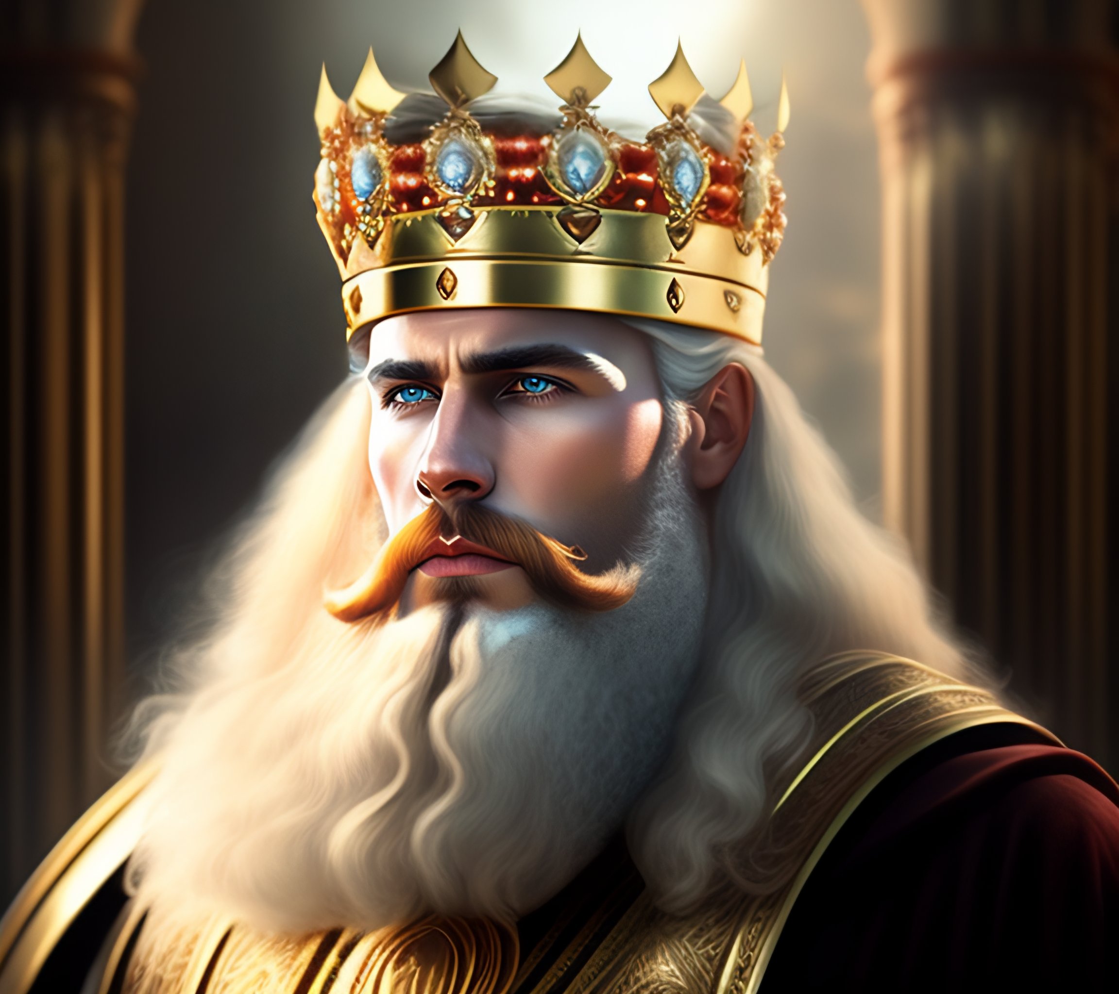 Lexica - King of Thebes white male wth crown on his head