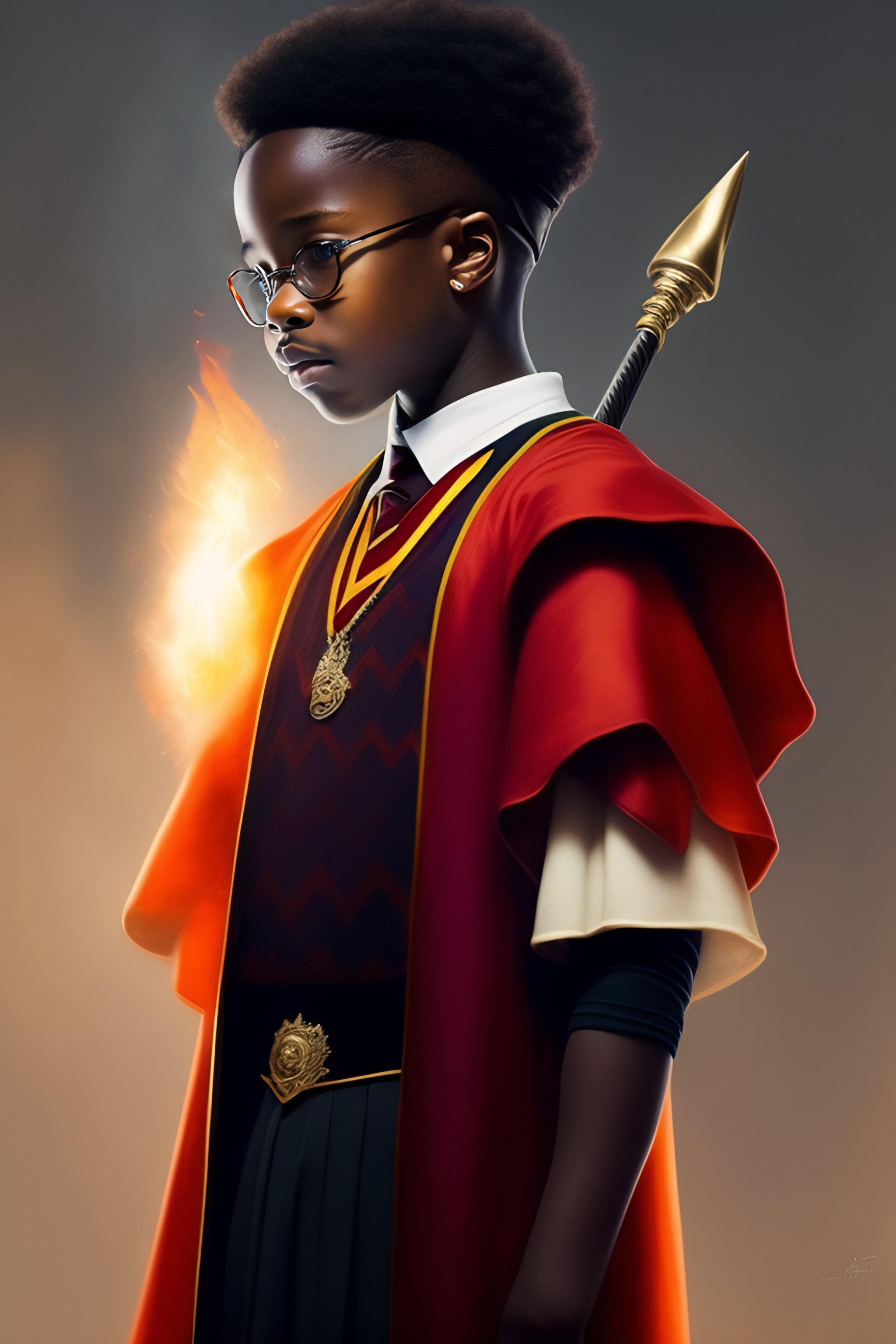 Lexica - Full shot young african harry potter, gryffindor quidditch ...