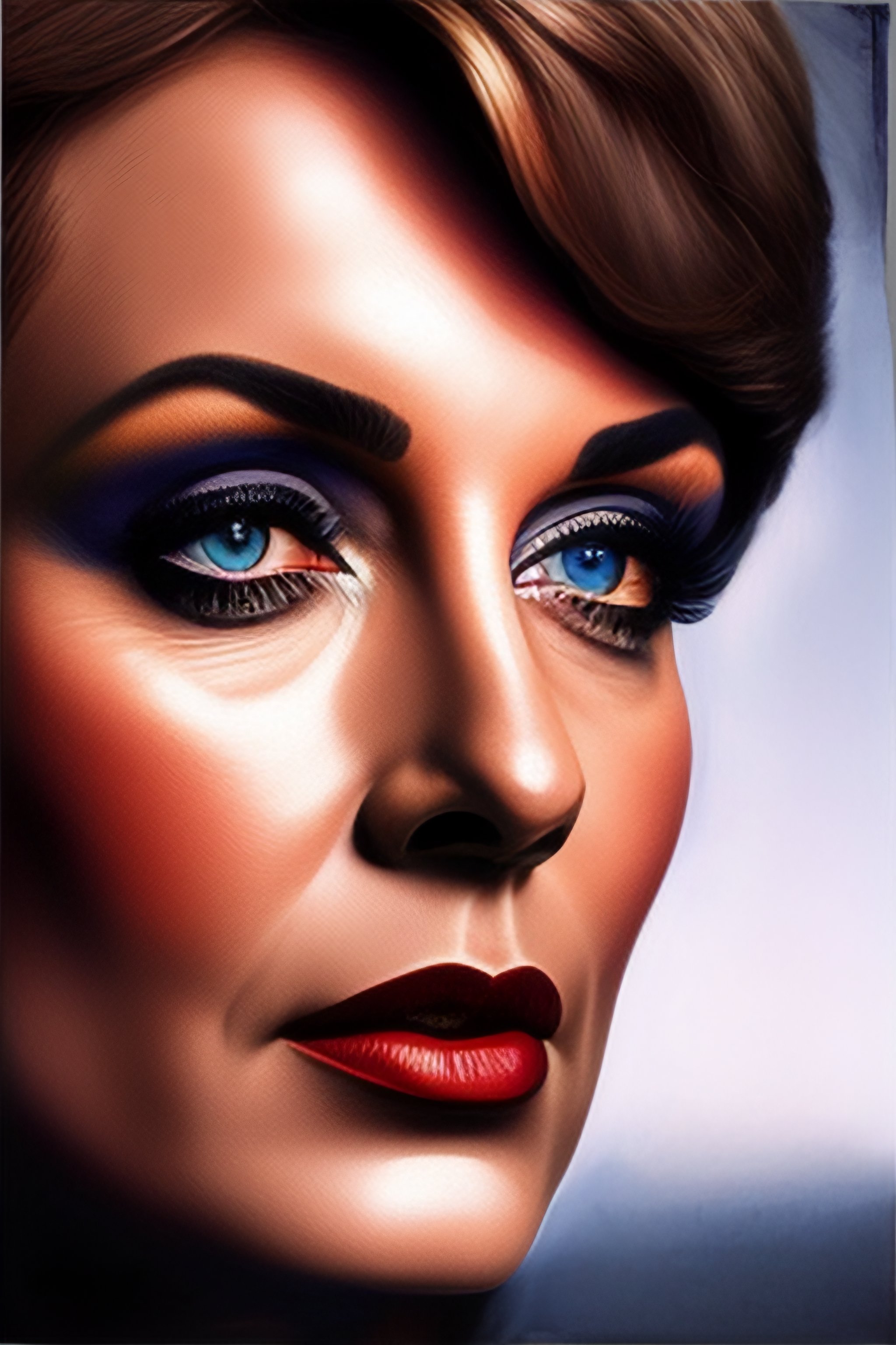 Lexica - Hyperrealistic oil painting showing a face mix of angela ...