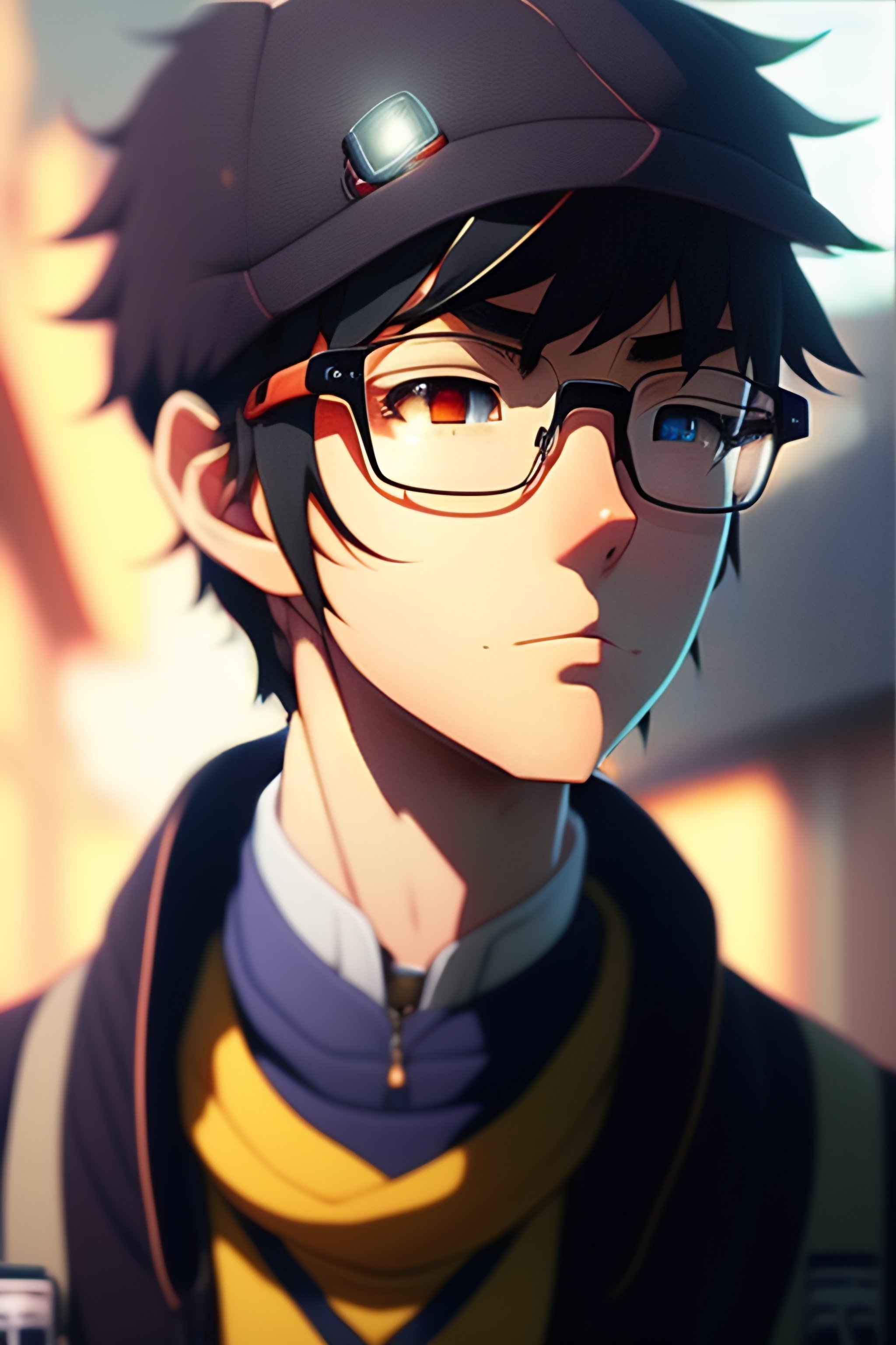 Lexica - A nerdy anime boy is problem solving alone thinking about ...