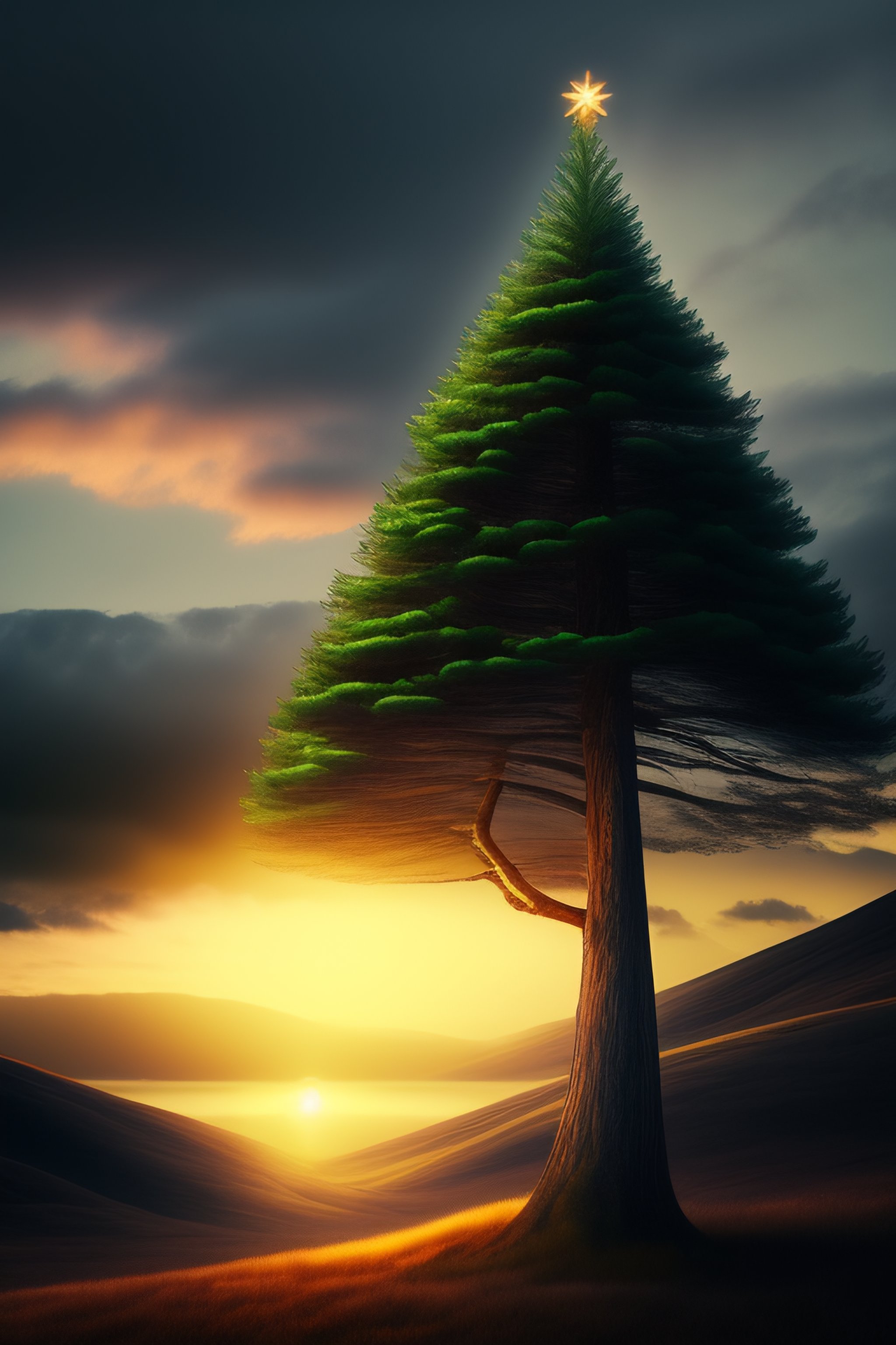 Lexica - A christmas tree whose branches are blades