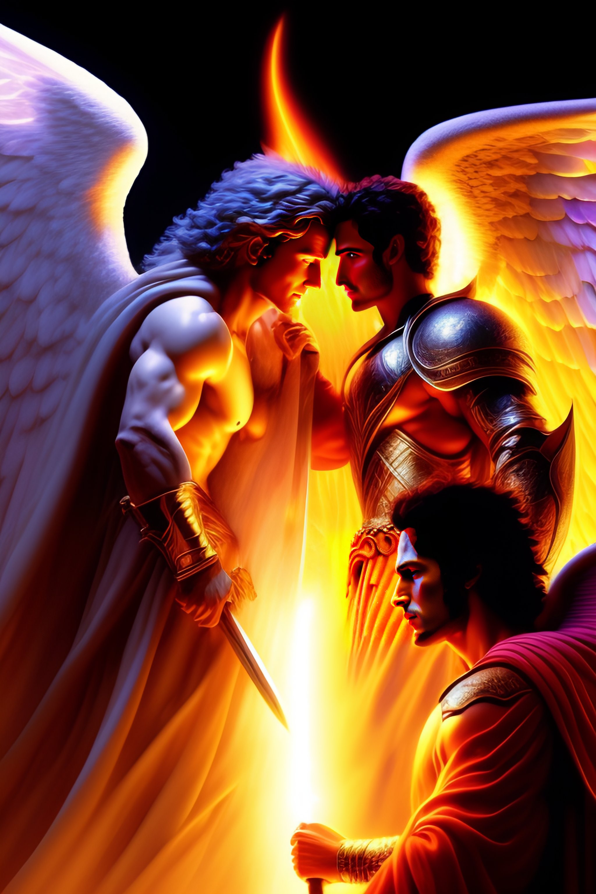 Lexica - Angel Michael fighting lucifer