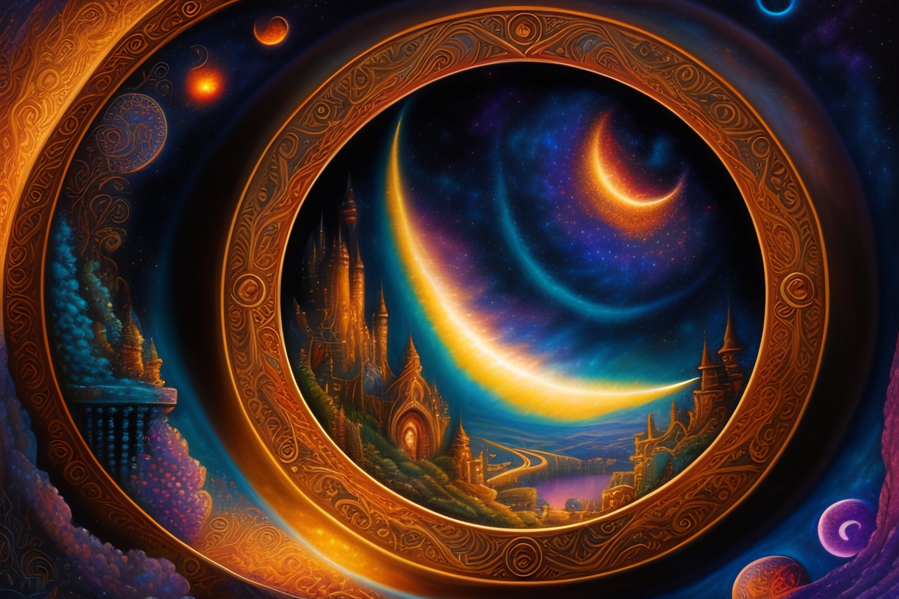 Lexica - Keyhole, ultima moongate, wonderland portal, mixed media ...