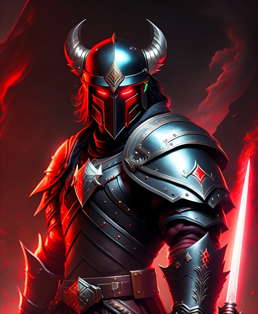 Lexica - A dark themed death knight, 2 x one handed swords glowing red ...