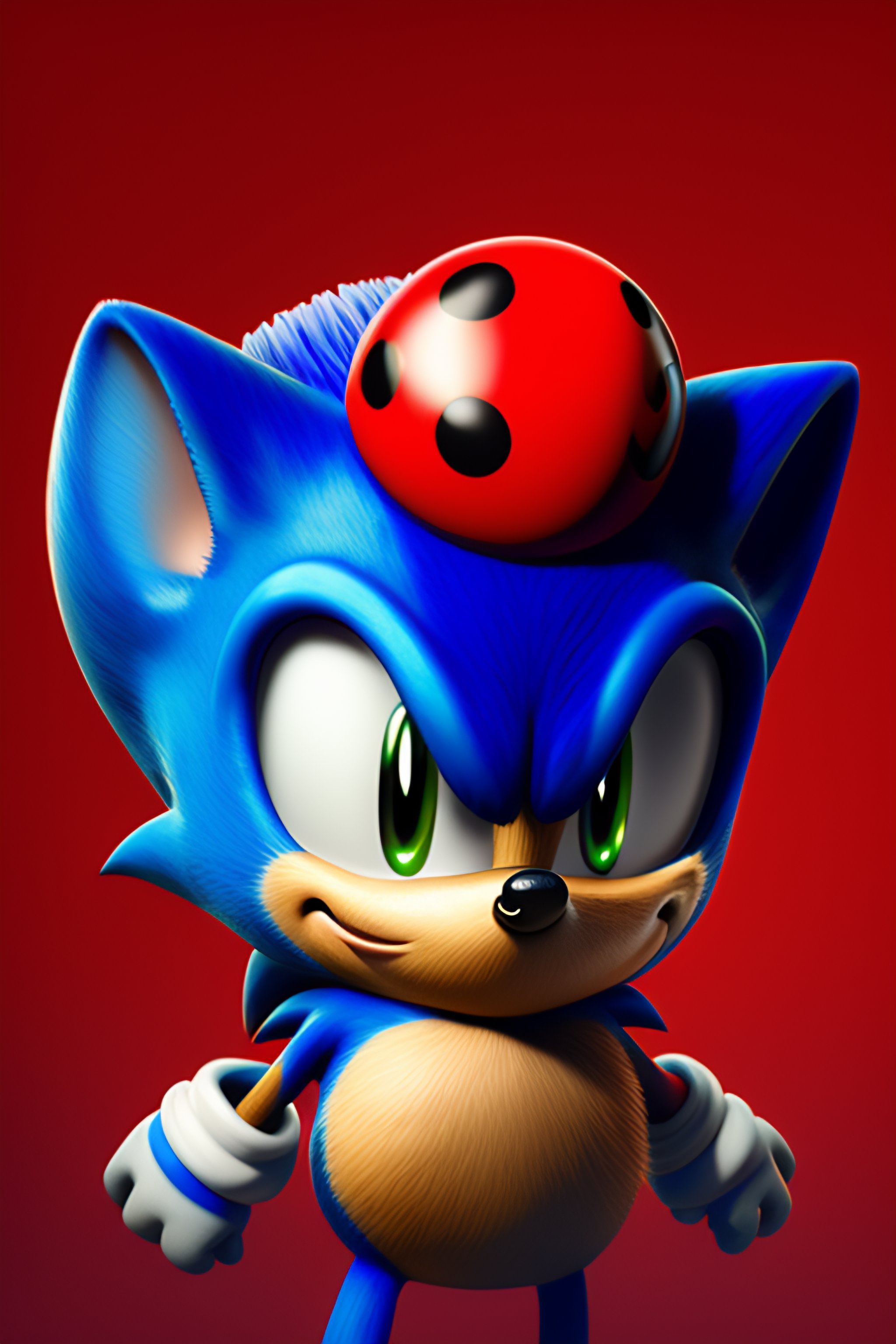 Lexica - Sonic the hedgehog dressed as a ladybug