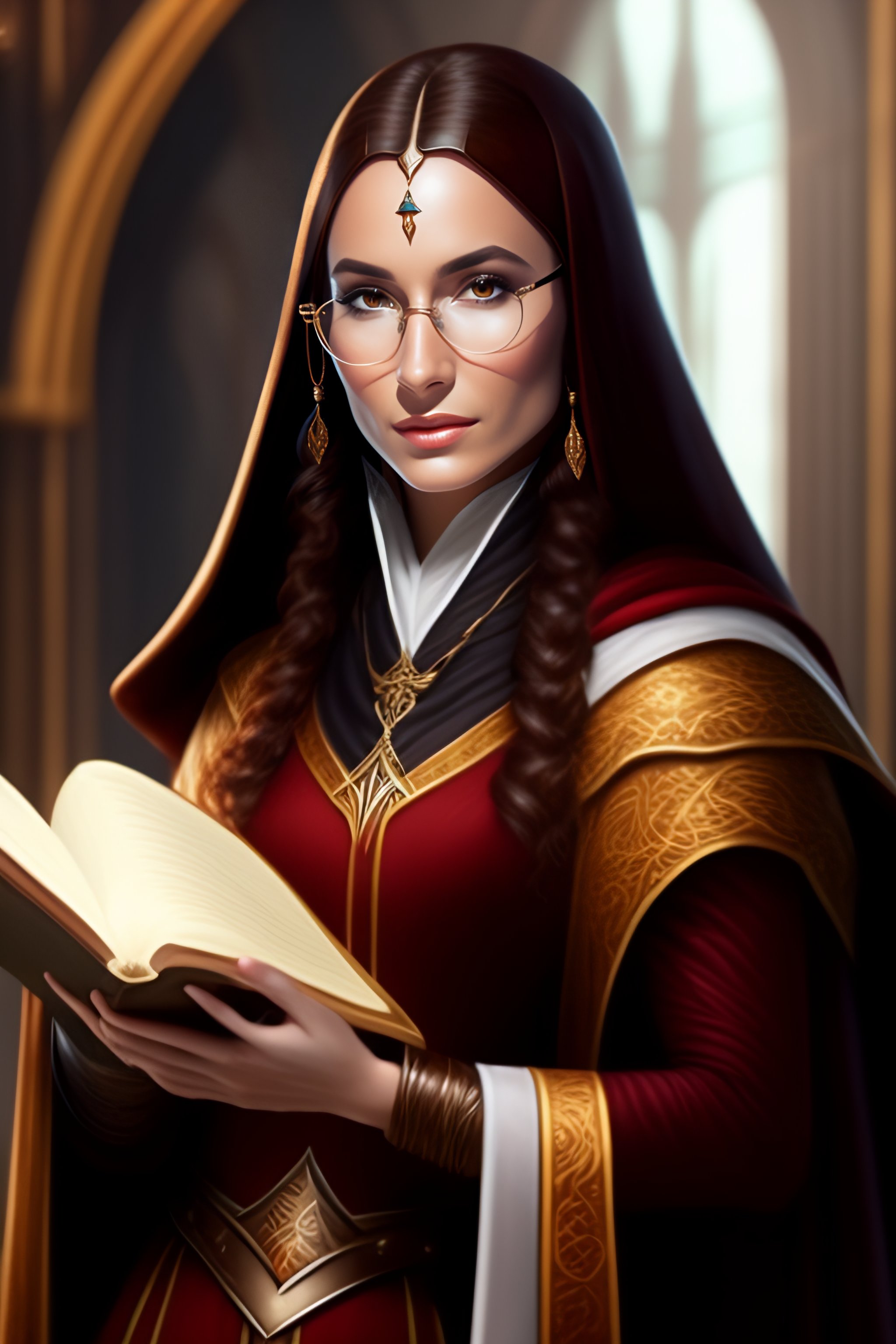 Lexica - Young female half-elf professor wearing brown robes ...