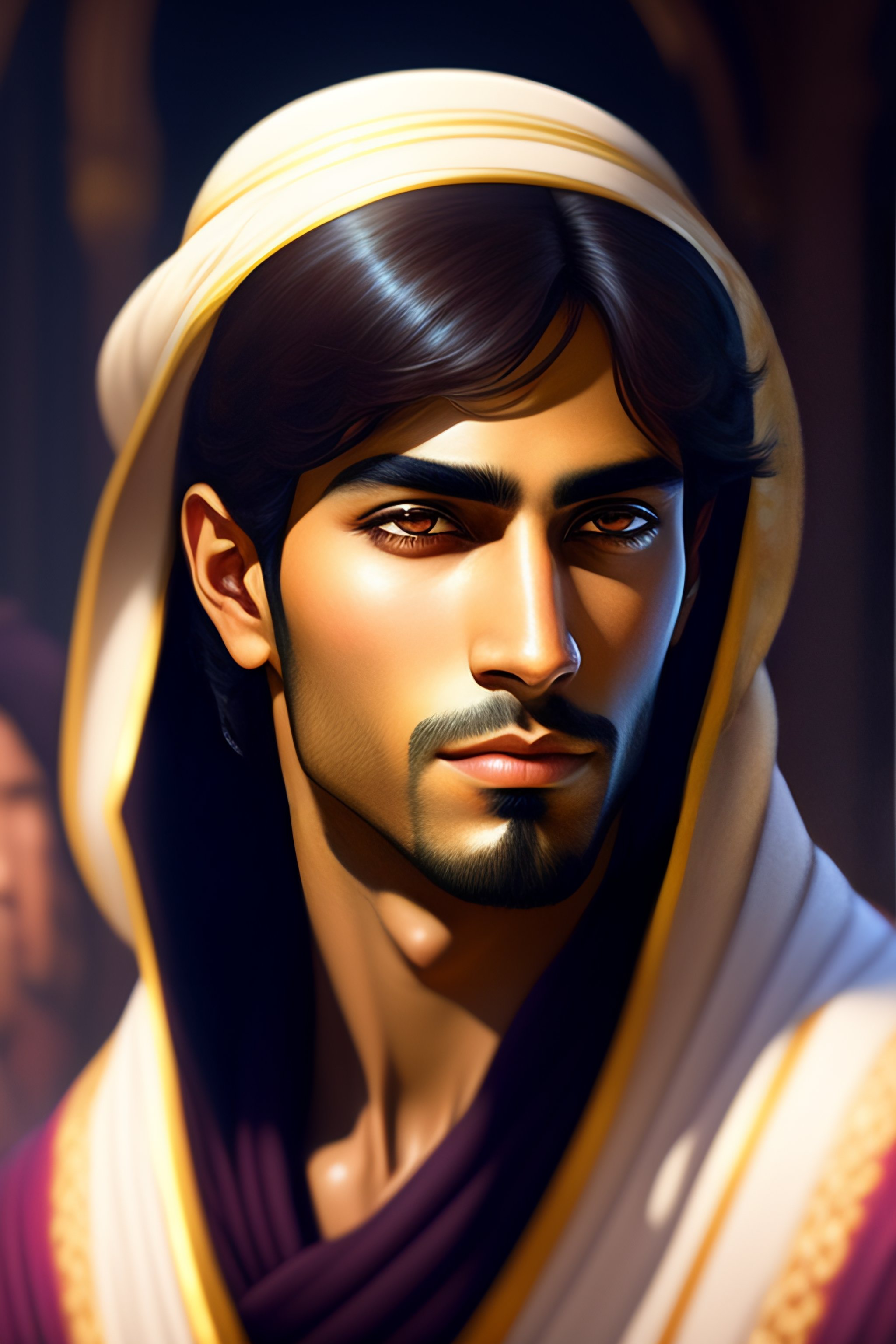 Lexica - A potrait of an arabian prince with big and cute eyes, fine ...