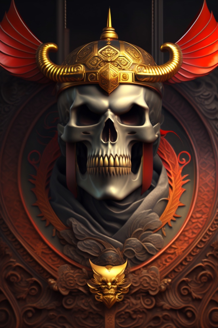 Lexica - Phonk, Japanese's demon, background of skull,