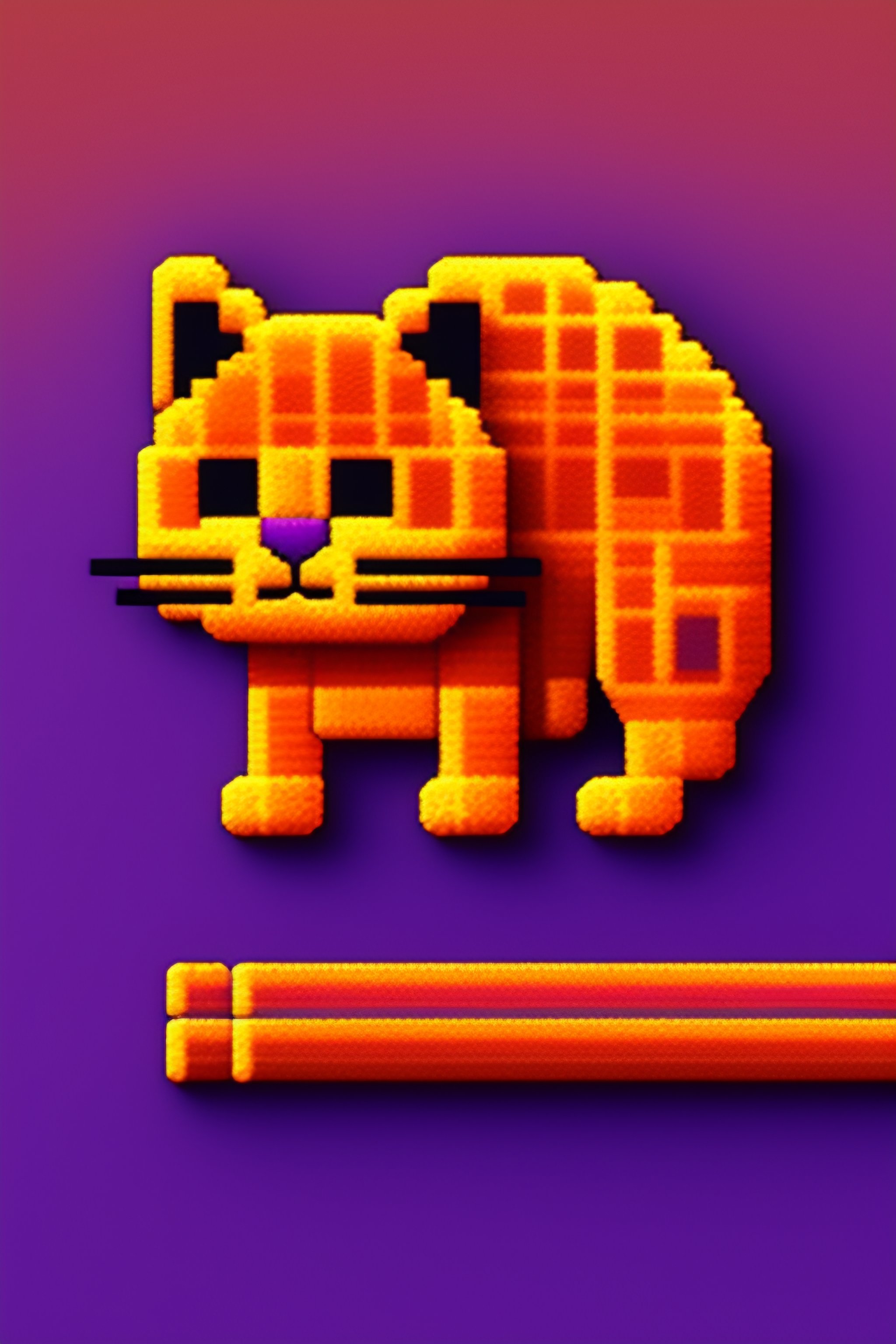 Lexica - A 2d 16-bit pixel orange cat with purple stripes on its arms ...