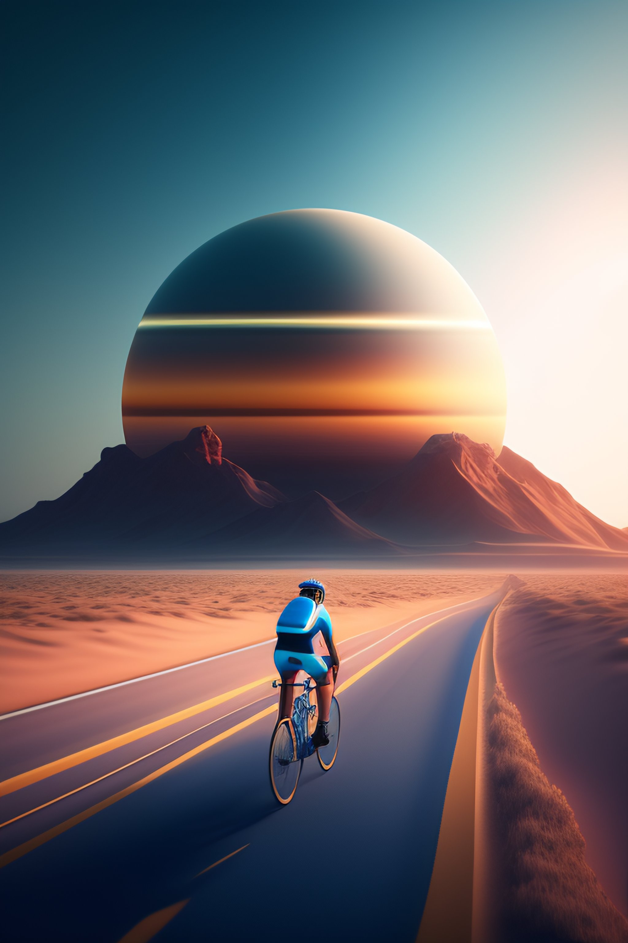 Lexica - Jesus riding a bicycle. 3d render, beeple, centered