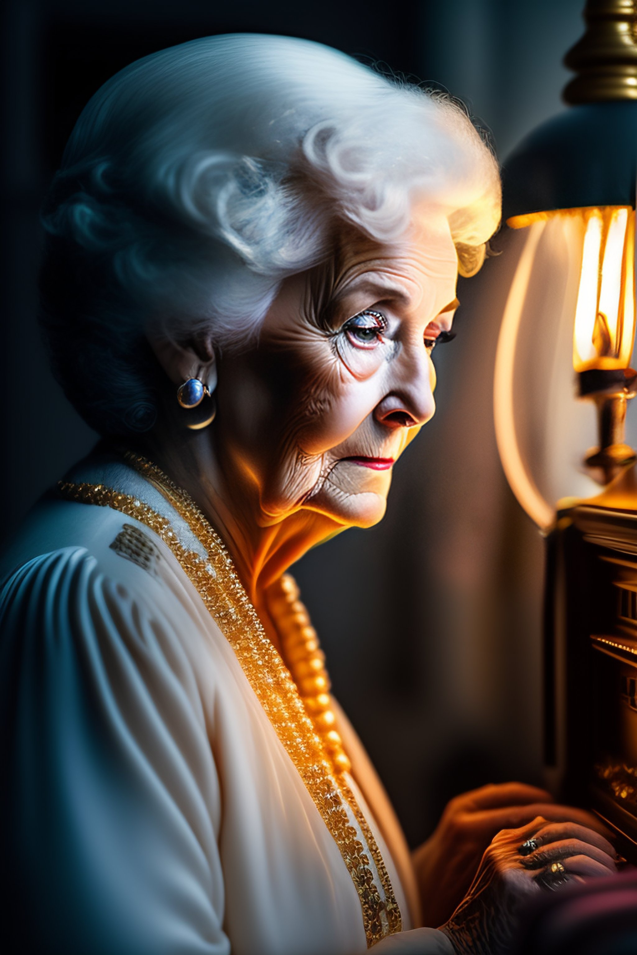 Lexica - Old elegant lady in a technological room