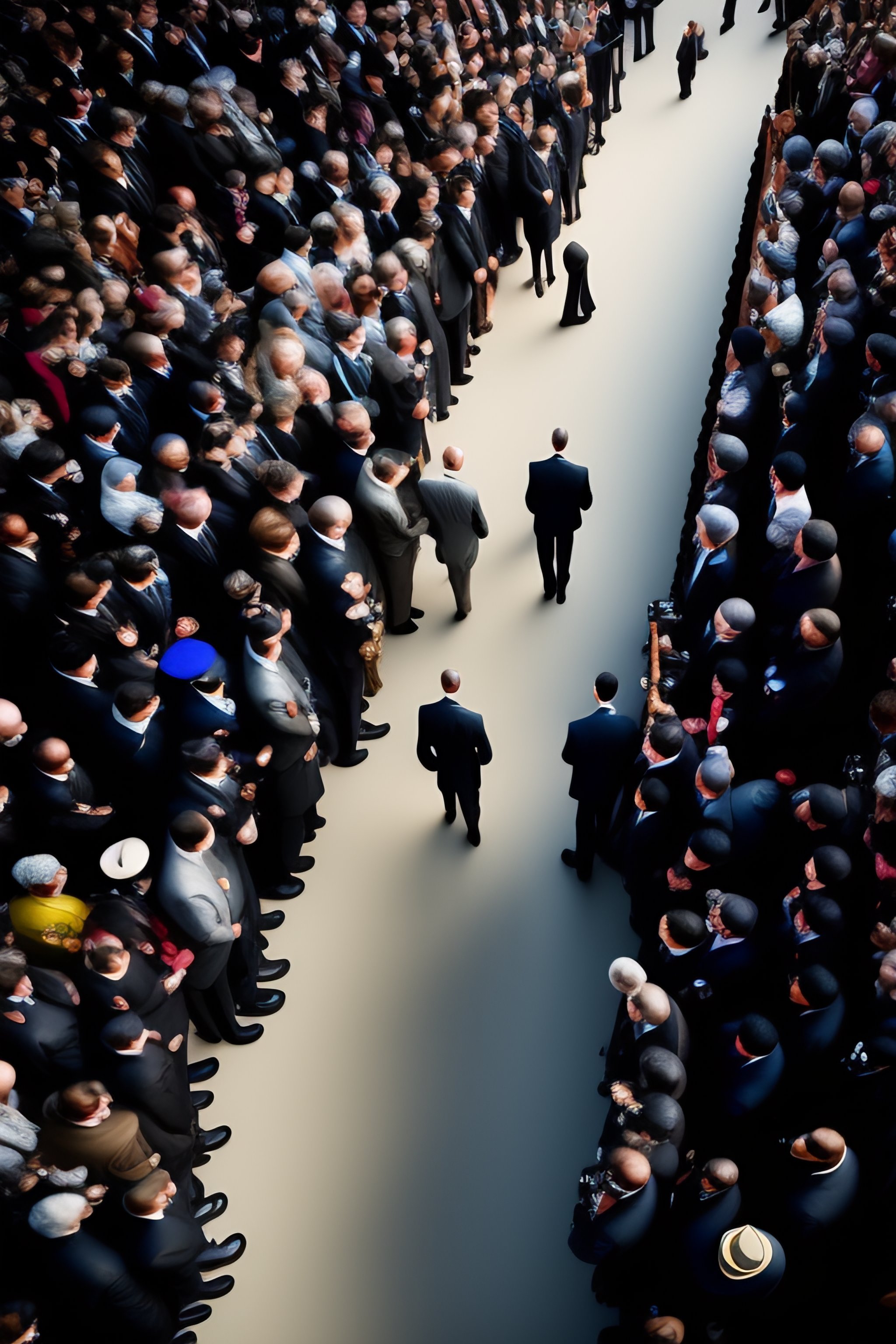 Lexica - Crowd seen from above gathered to form a symbol