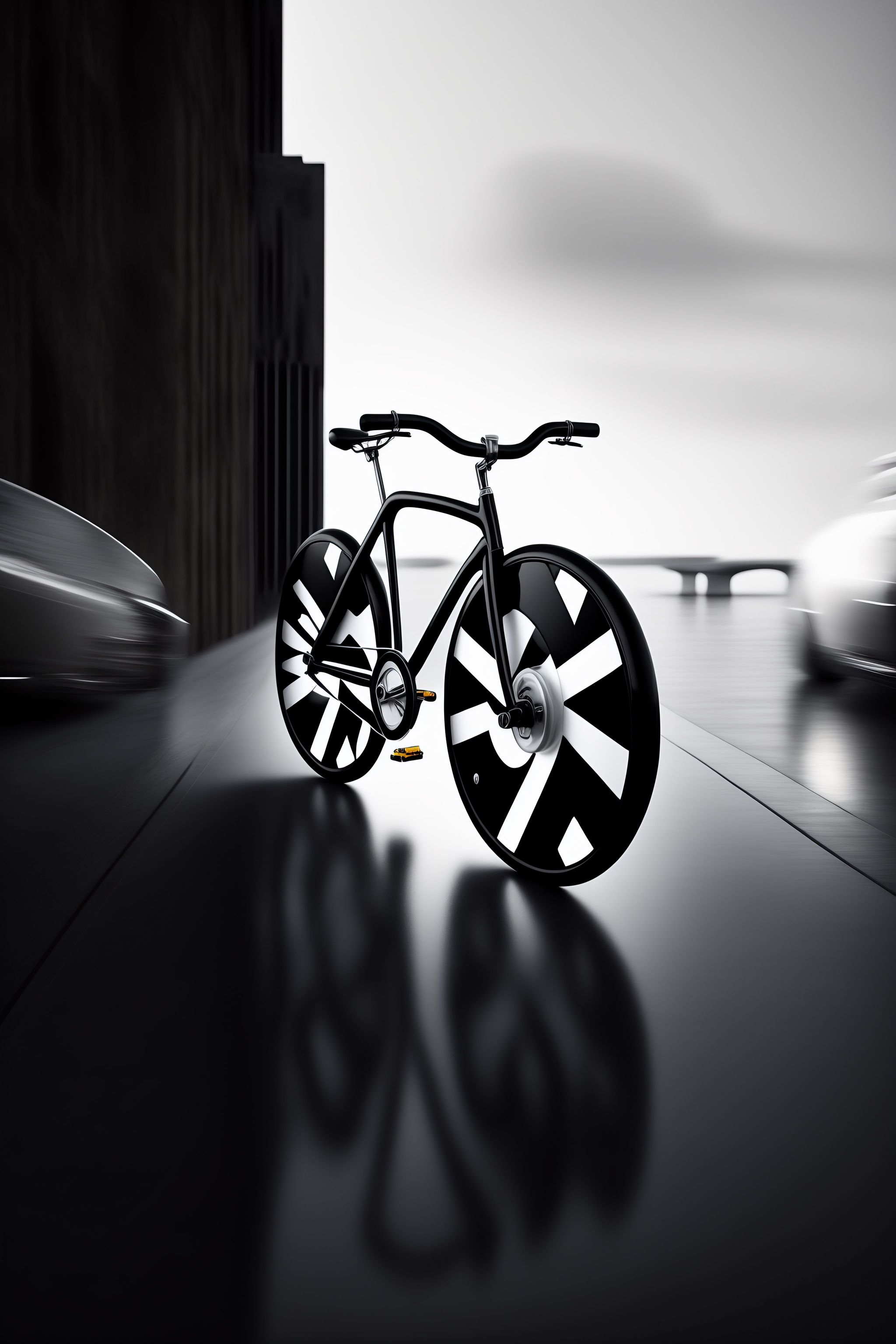 Lexica - Bicycle with square wheels from the future. the hoops are made ...