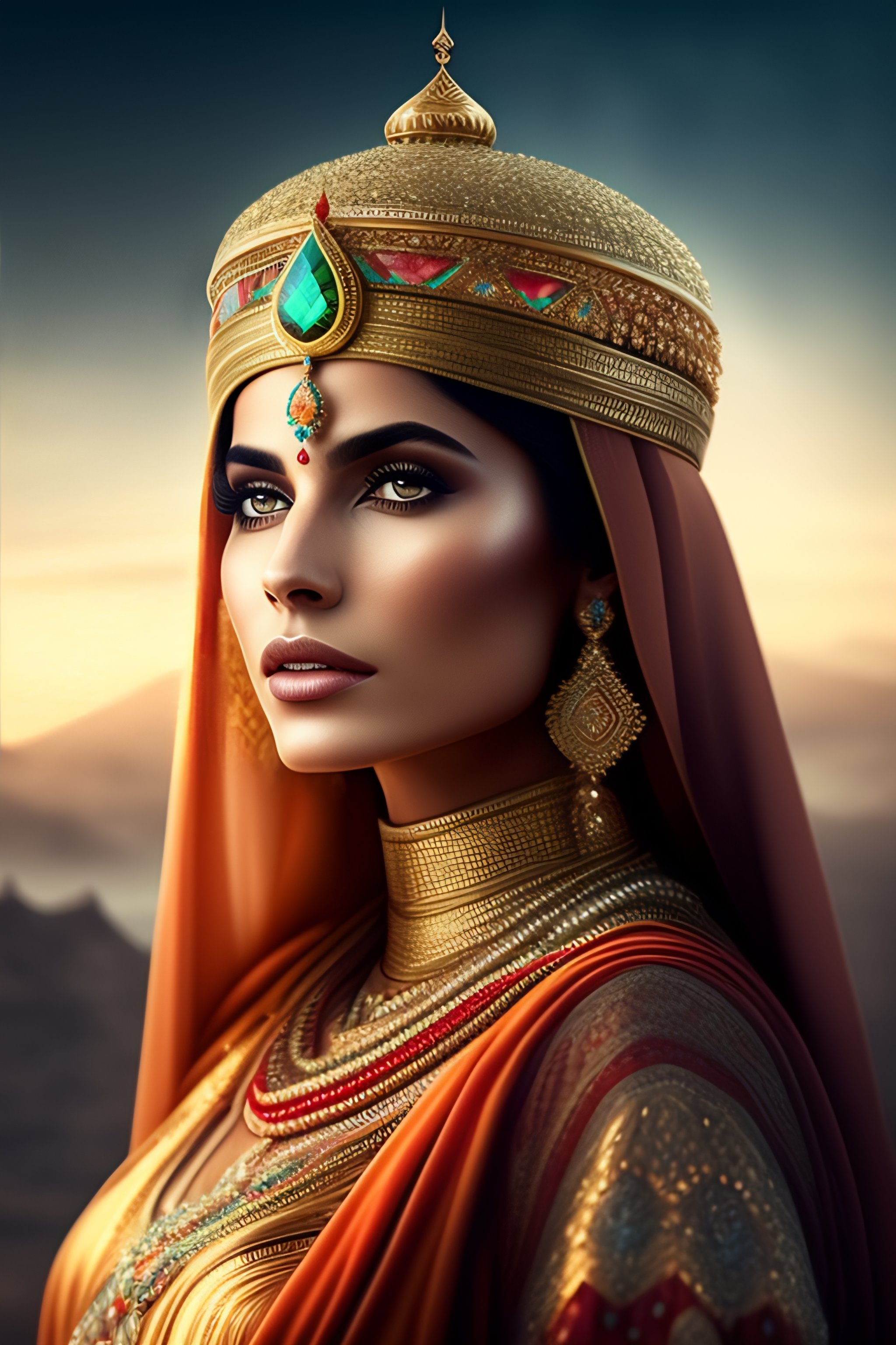 Lexica - An arab princess wearing a crown made of glass