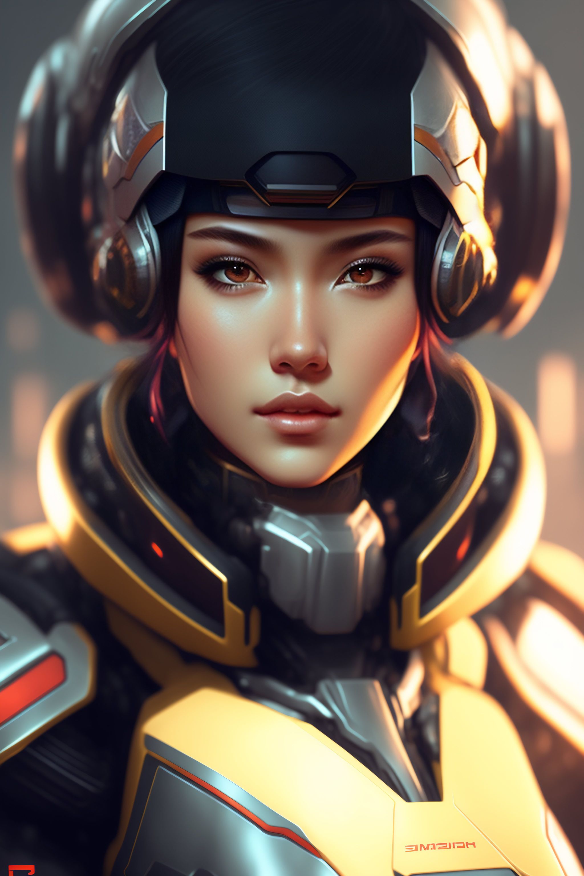 Lexica - A girl, fused mecha parts, soldier clothing, anime style ...