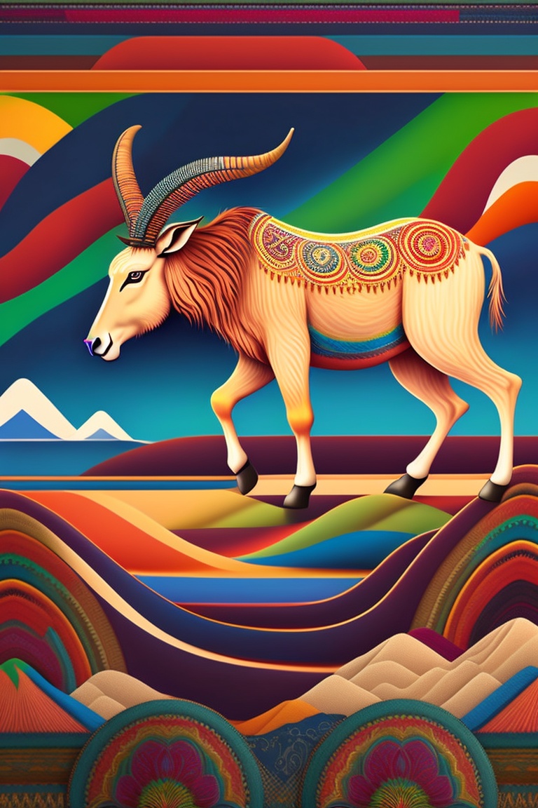 Lexica - Visualize Pakistan as a mythical creature—a Majestic Markhor ...