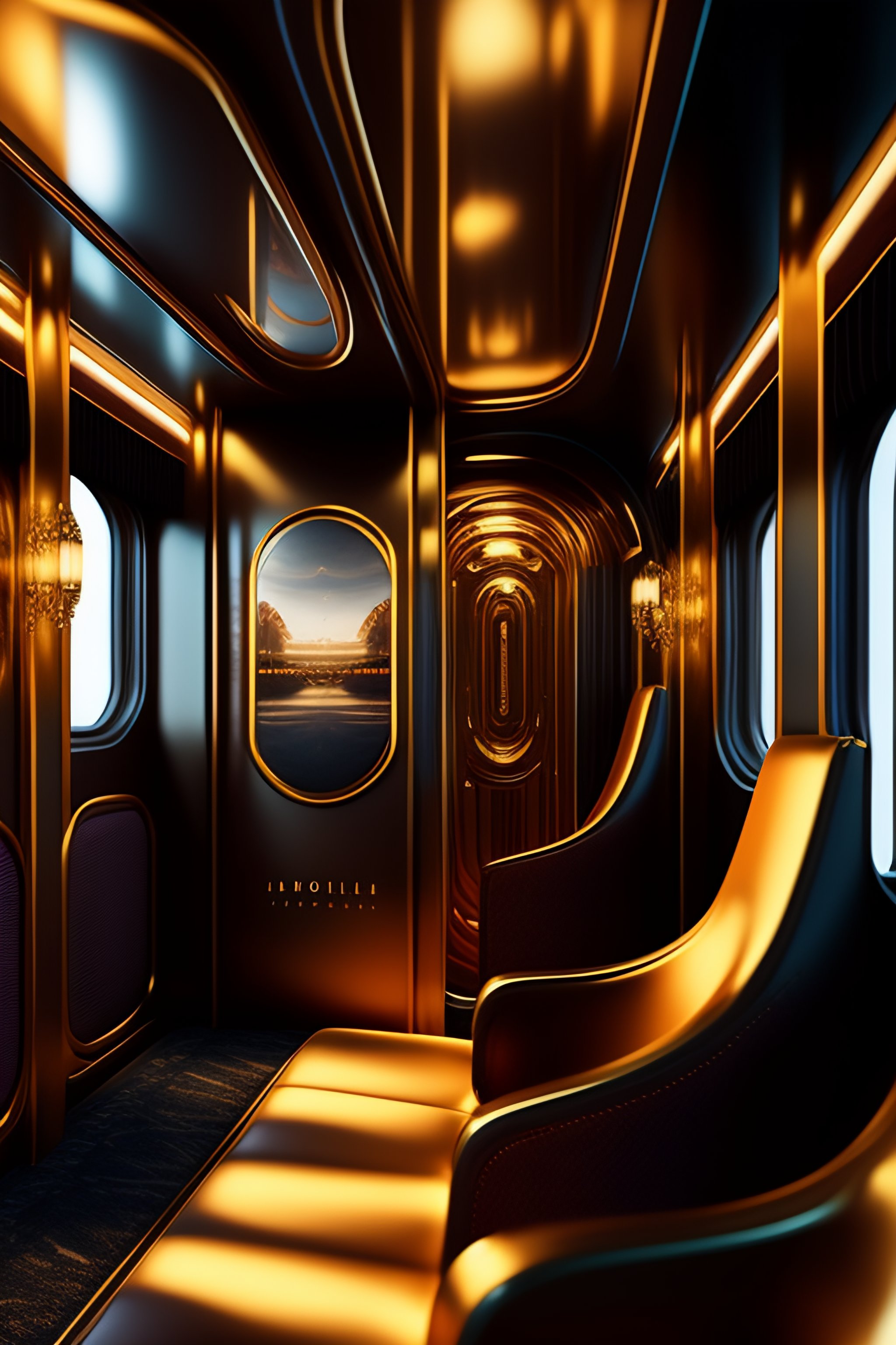 Lexica - Digital painting art by Jason Brooks futuristic luxury train ...