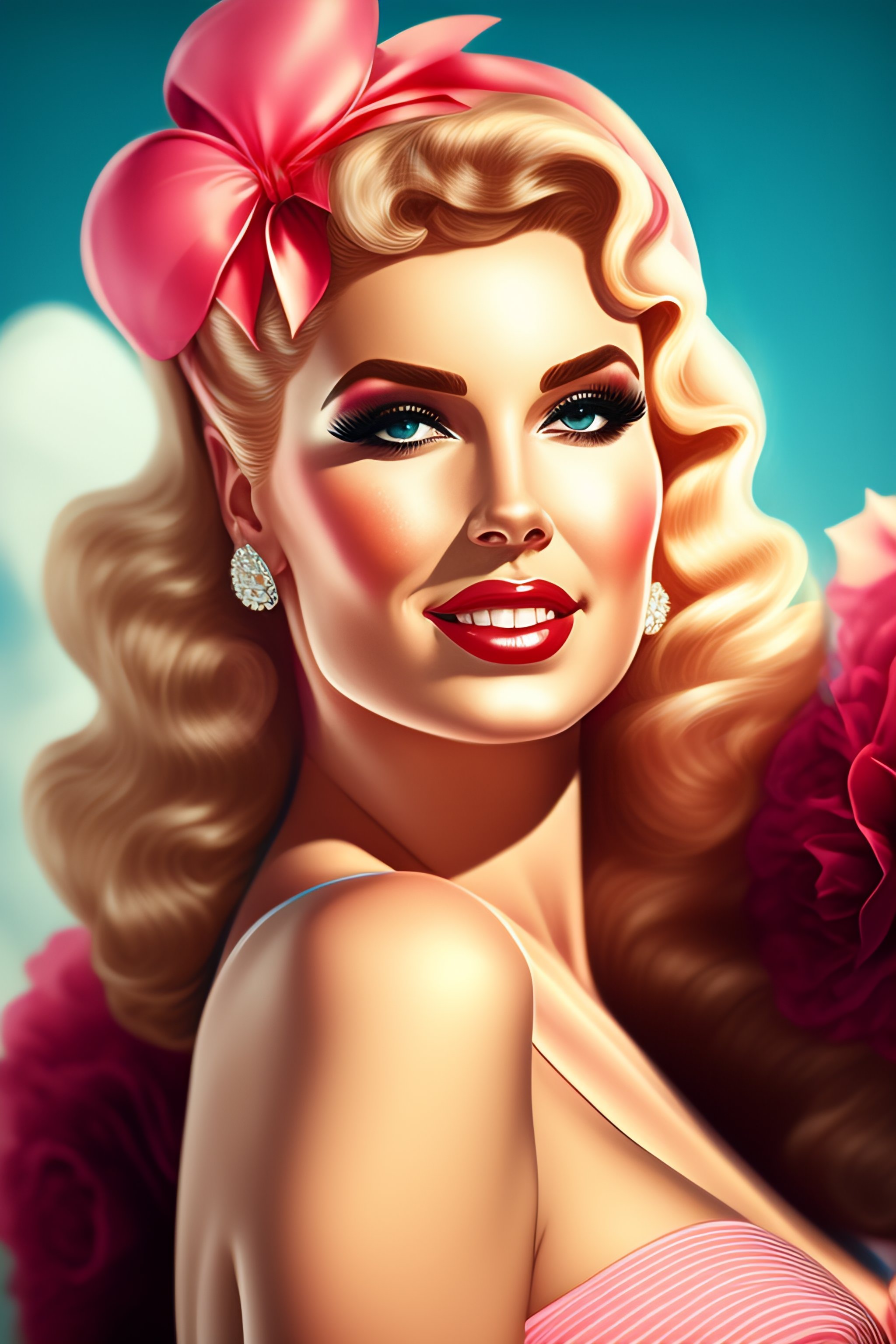 Lexica - Pinup in George Petty style, soft colors, candy colors, 8k ...