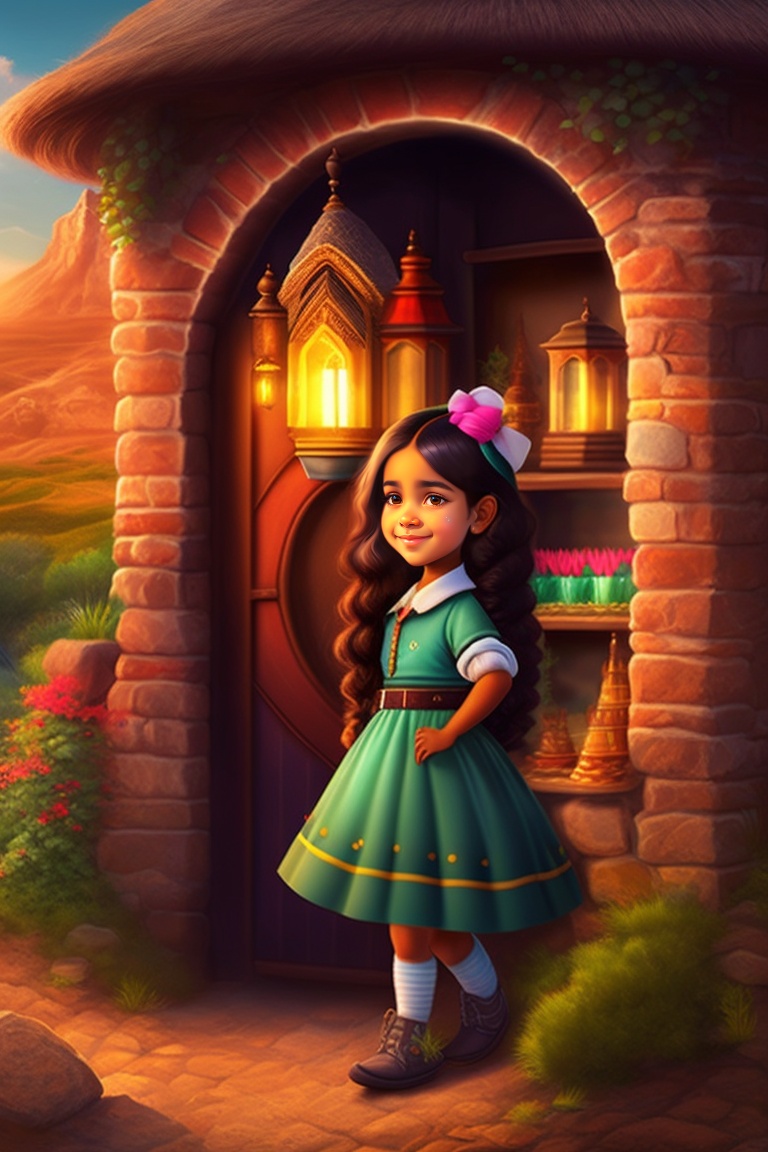 Lexica - Title: Meera and the Magic Cave [Image: A picturesque old ...