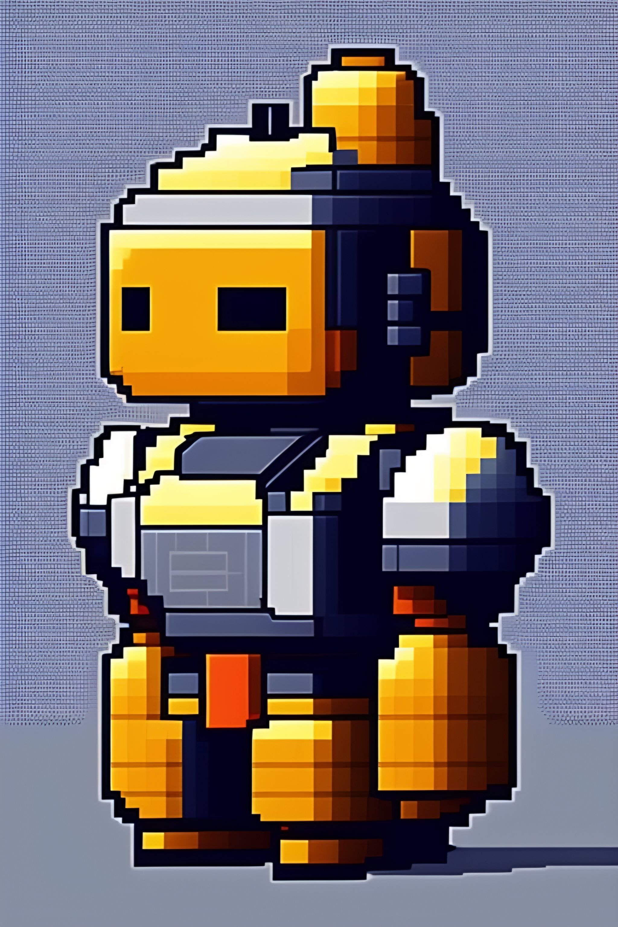 Lexica - 8-bit pixel art of robot, facing directly forward, cozy indoor ...