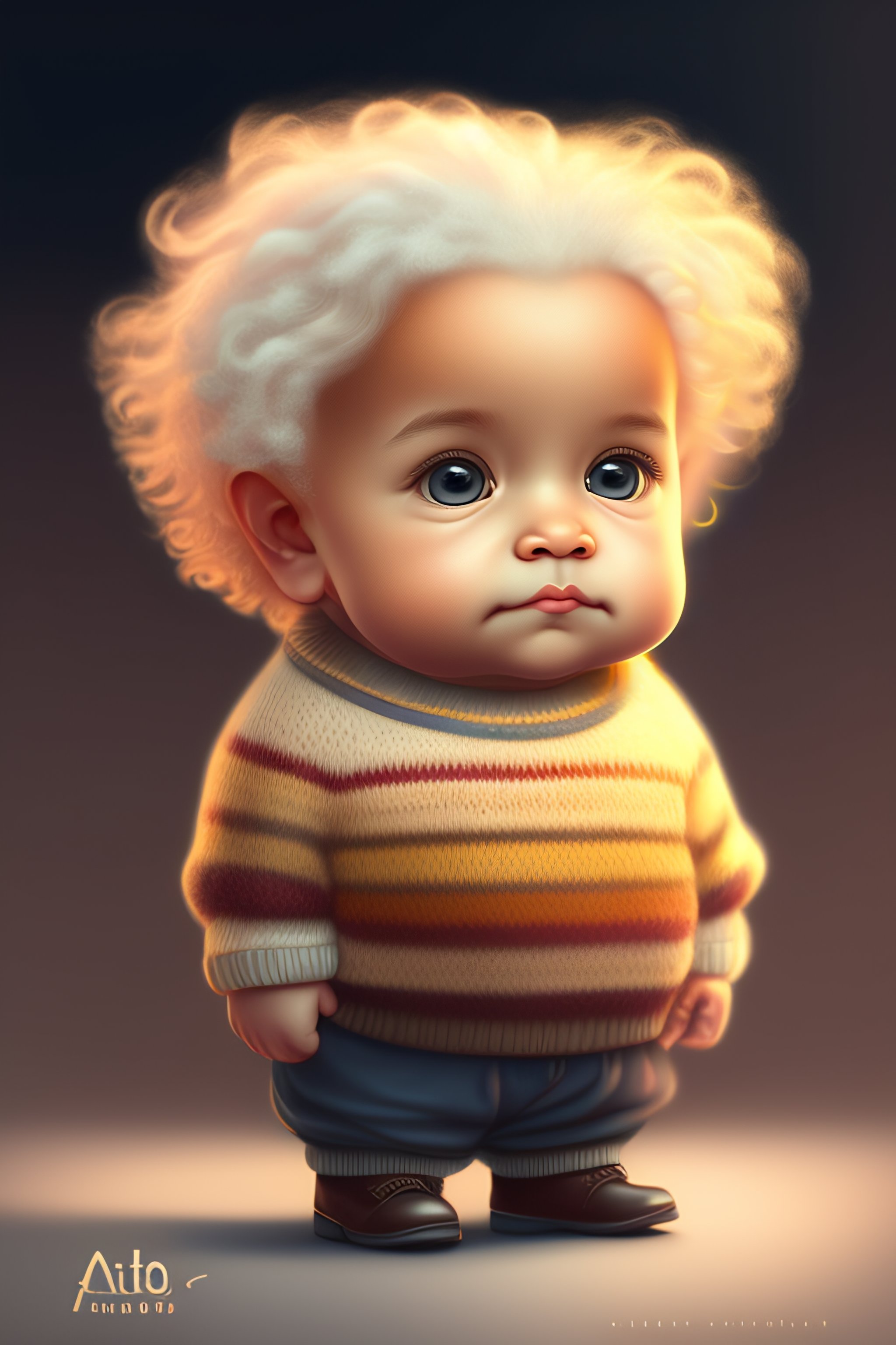 Lexica - Cute and adorable cartoon Albert Einstein baby, fantasy ...