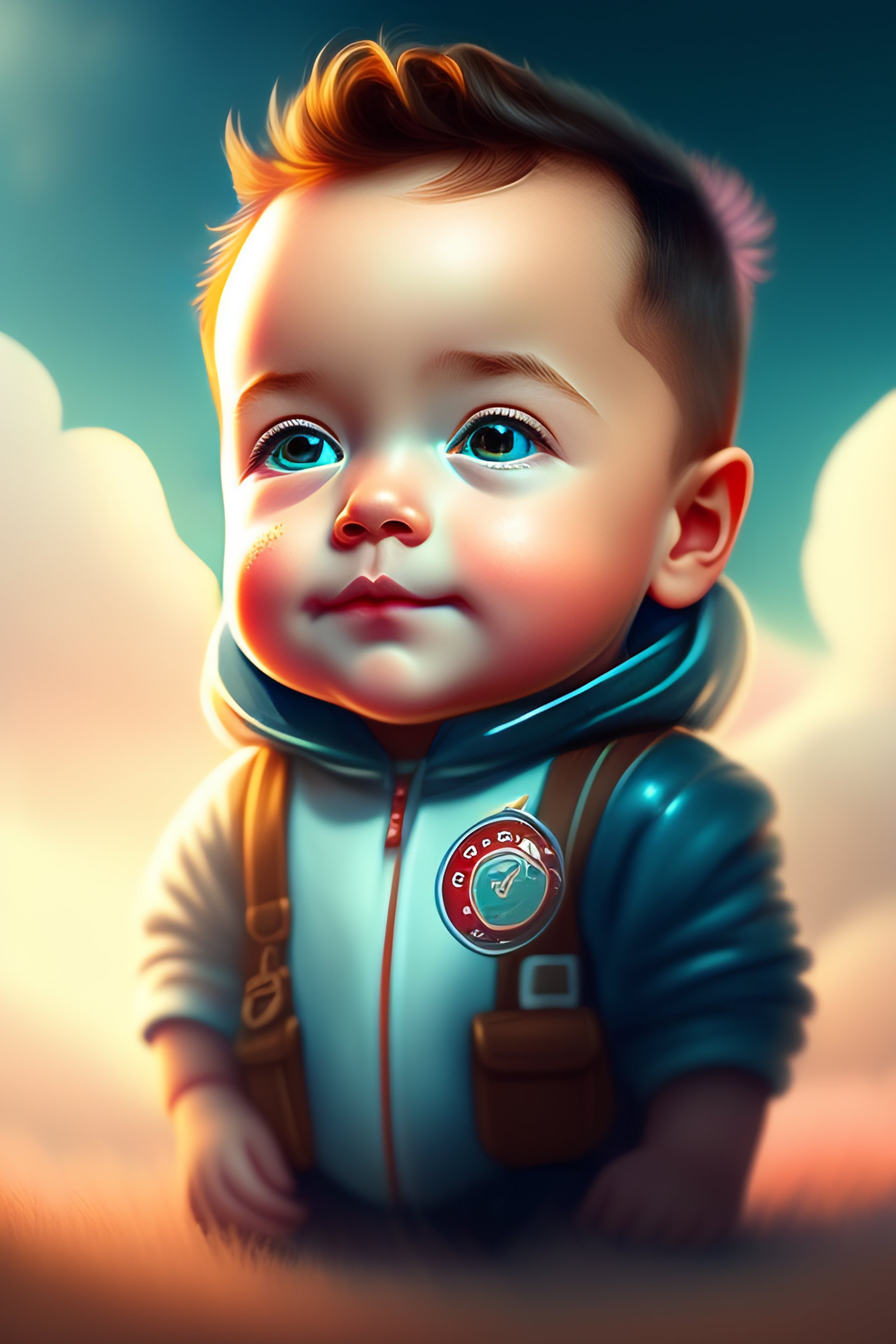 Lexica - Cute and adorable cartoon baby Elon Musk, fantasy, dreamlike ...