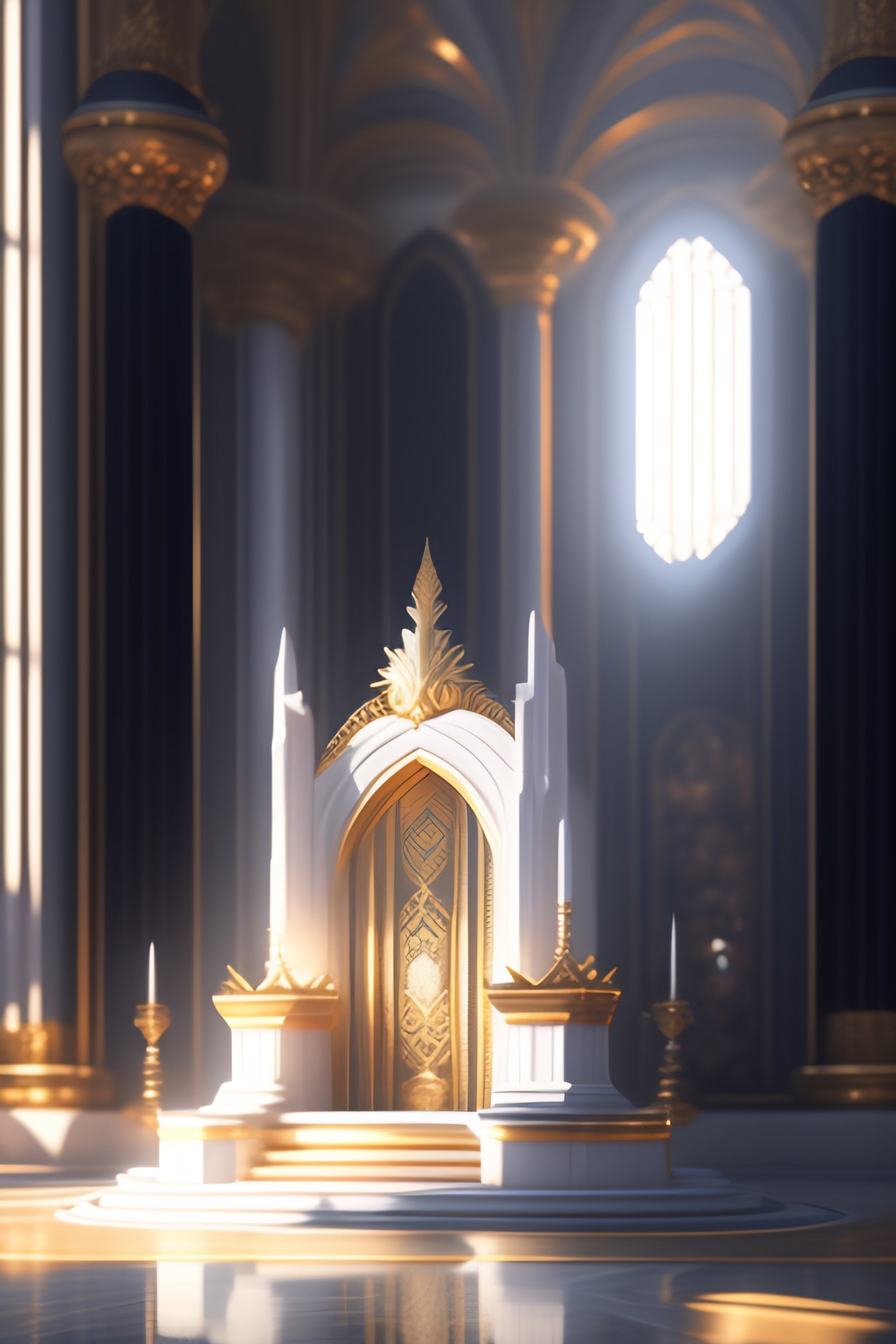 Lexica - A crowded throne room, white marble, god rays, epic cityscape ...