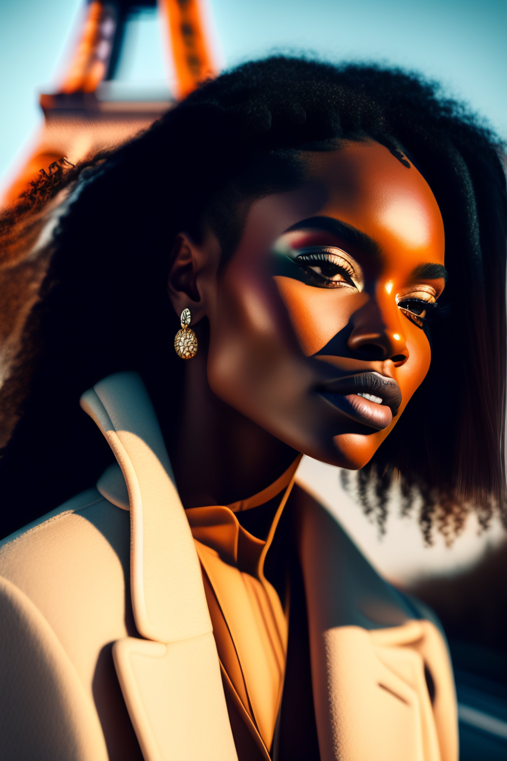 Lexica - Fashion Portrait of full body black model wearing casual ...