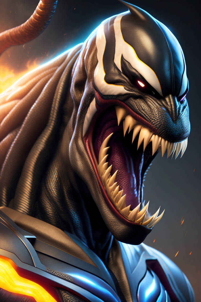 Lexica - Hyper realistic image of Venom and lobbo from dc comics hybrid ...