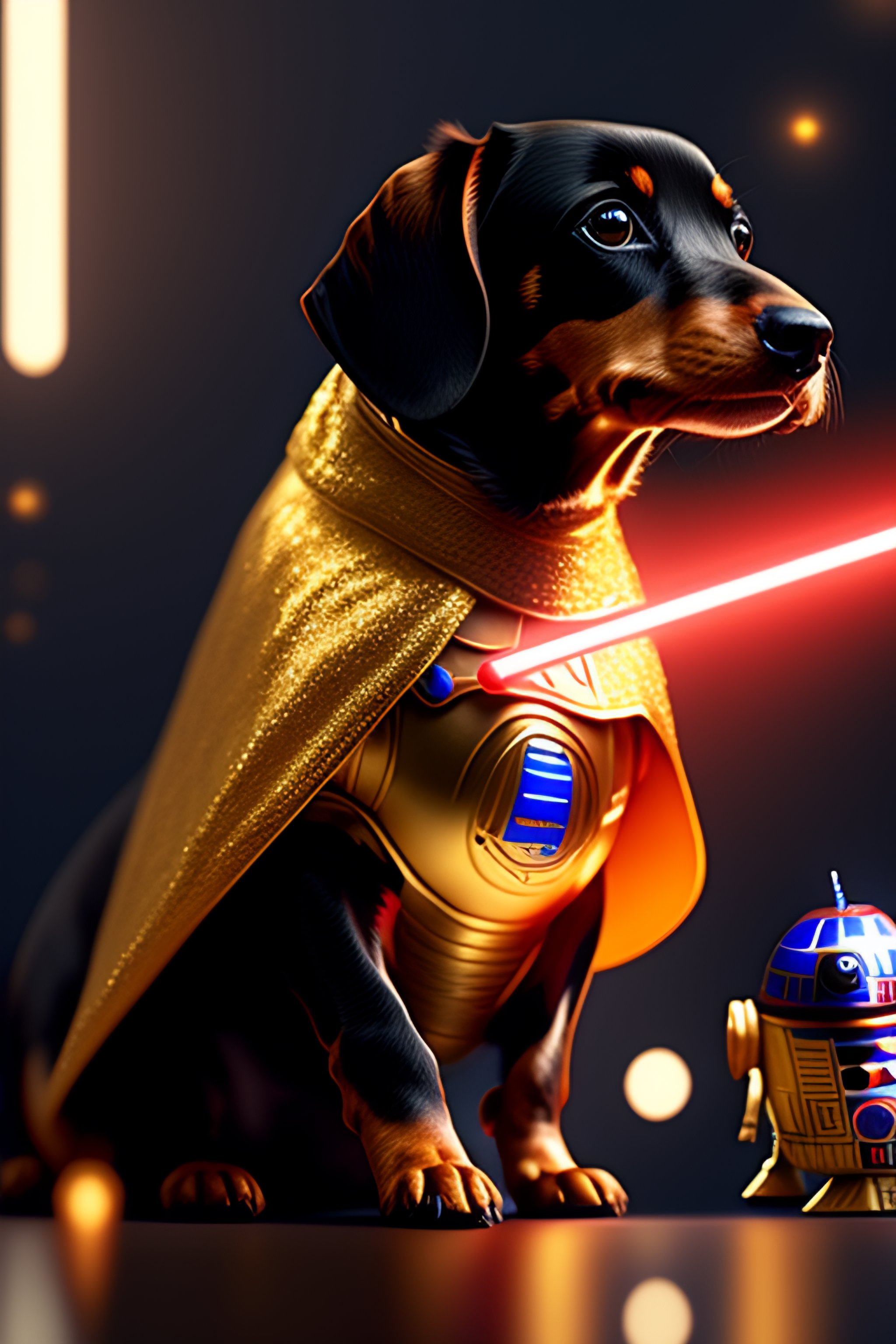 Lexica - Star Wars scene artificial intelligence a small black and ...